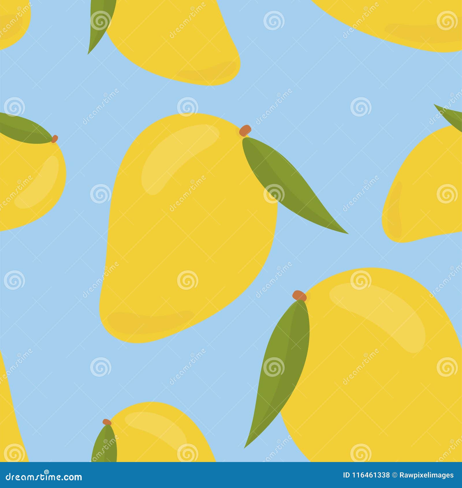 Colourful Hand Drawn Mango Pattern Stock Illustration - Illustration of ...