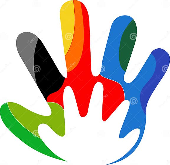 Colourful hand logo stock vector. Illustration of abstract - 20068769