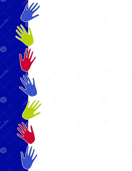 Colourful Hand Prints Border Stock Illustration - Illustration of ...
