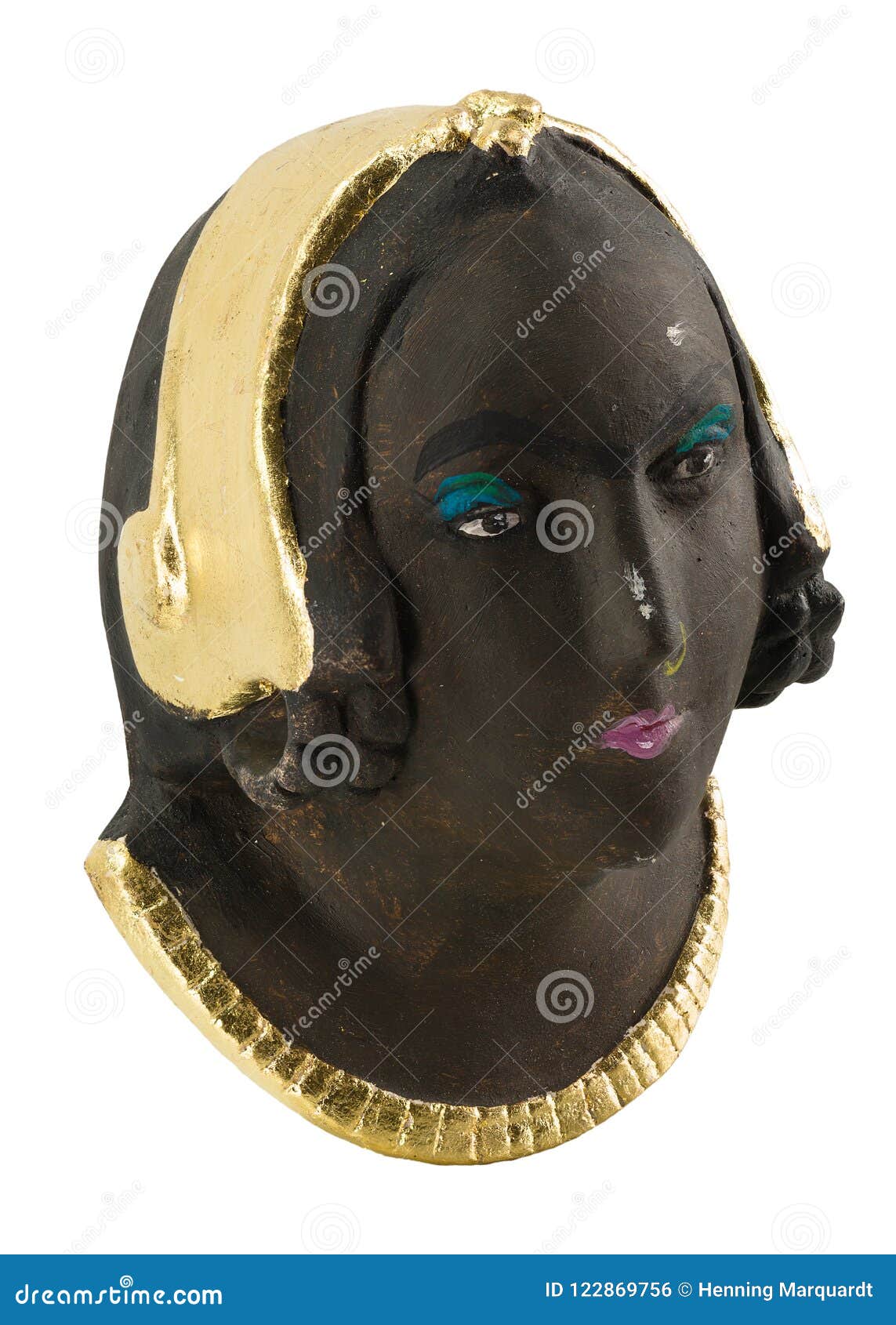 Colourful Handcrafted Small Plaster Bust Stock Photo - Image of ...