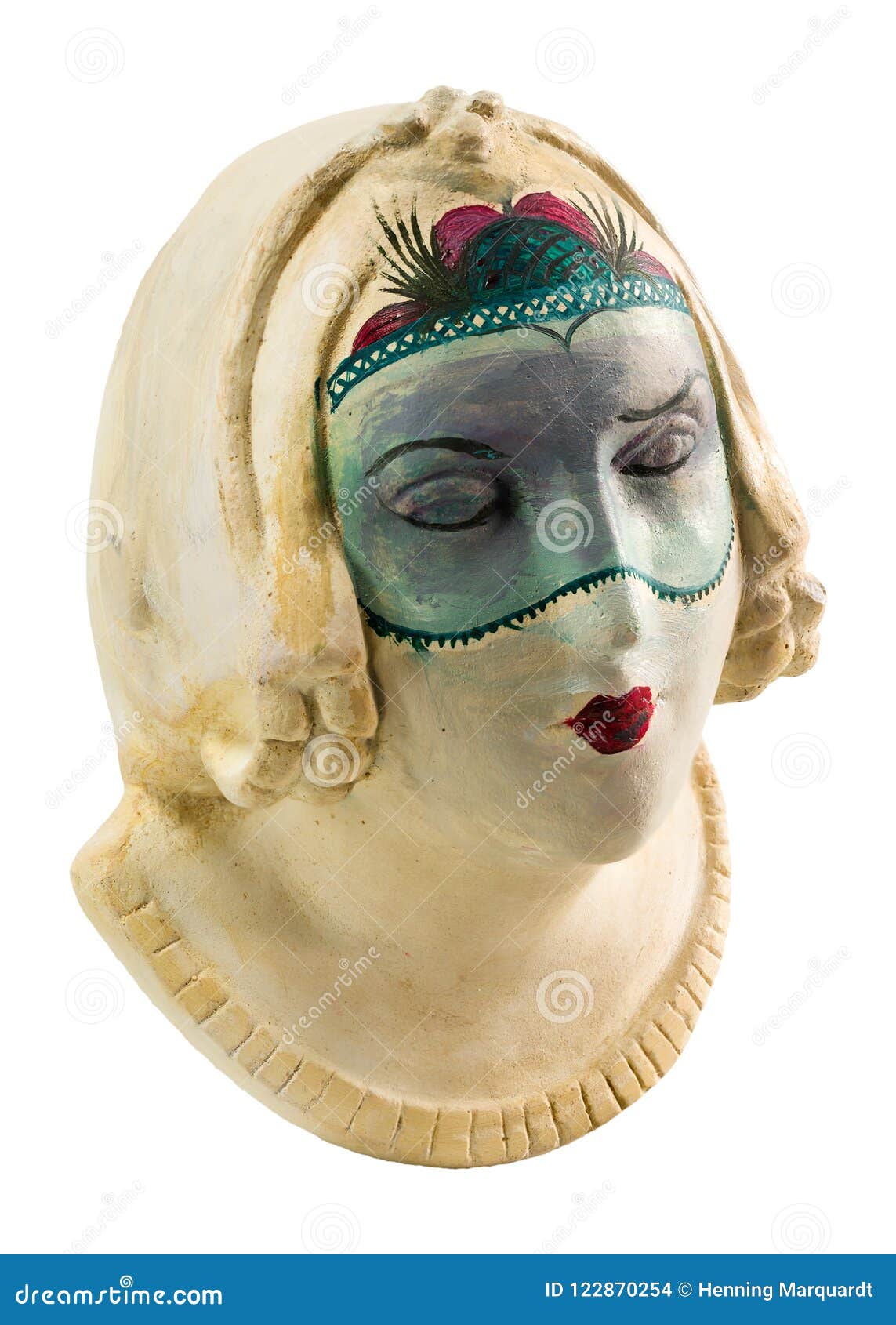 Colourful Handcrafted Small Plaster Bust Stock Photo - Image of plaster ...