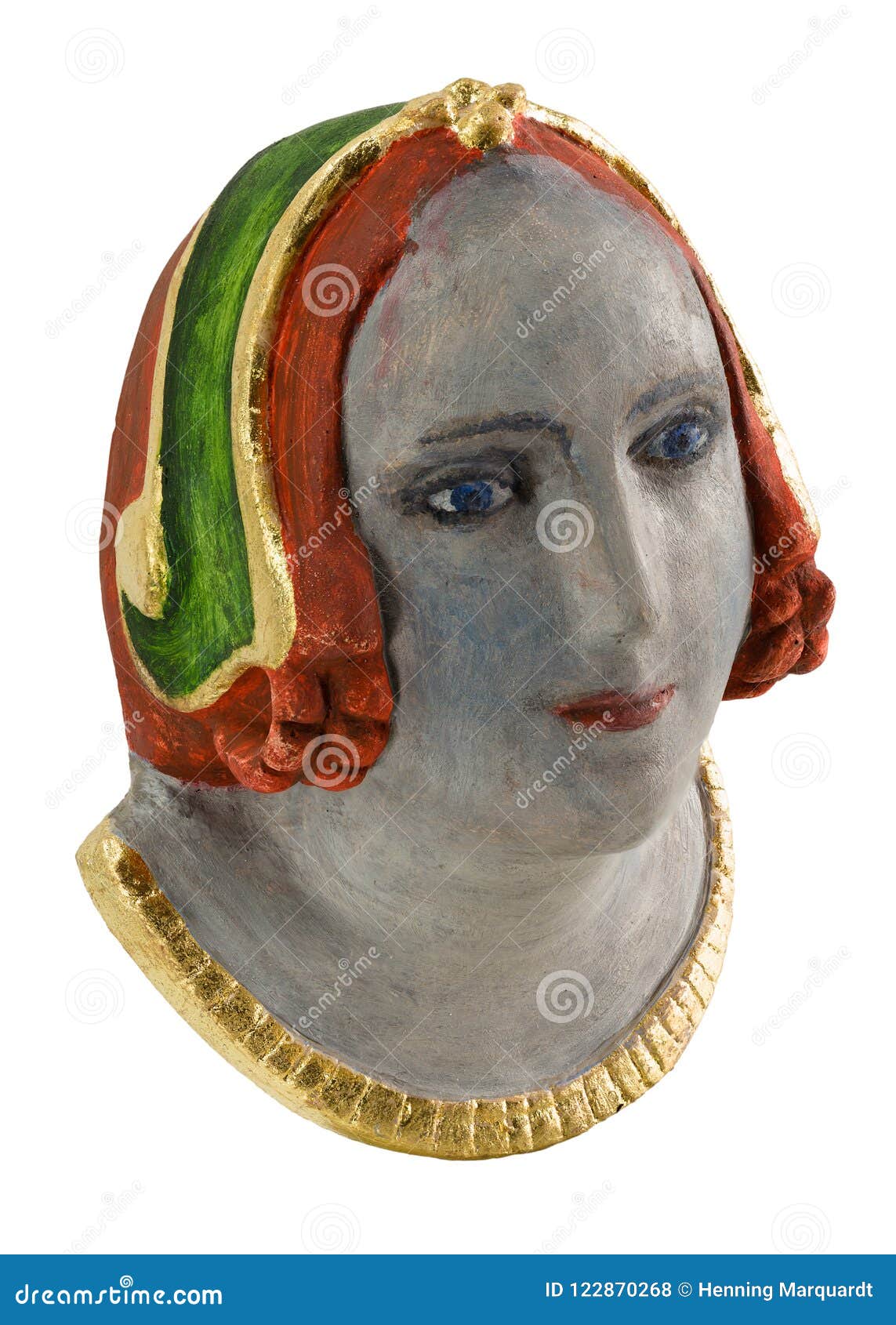 Colourful Handcrafted Small Plaster Bust Stock Photo - Image of color ...