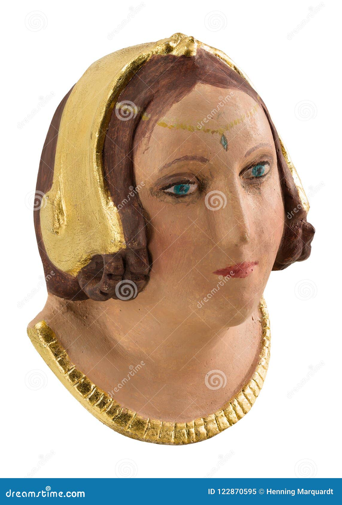 Colourful Handcrafted Small Plaster Bust Stock Image - Image of ...