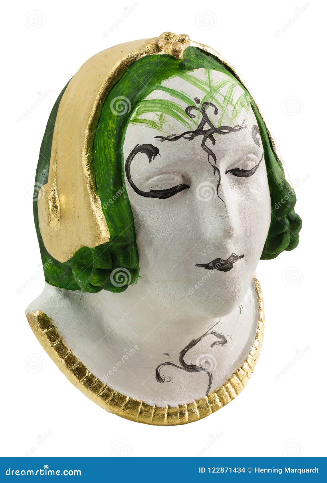 Colourful Handcrafted Small Plaster Bust Stock Photo - Image of crafts ...
