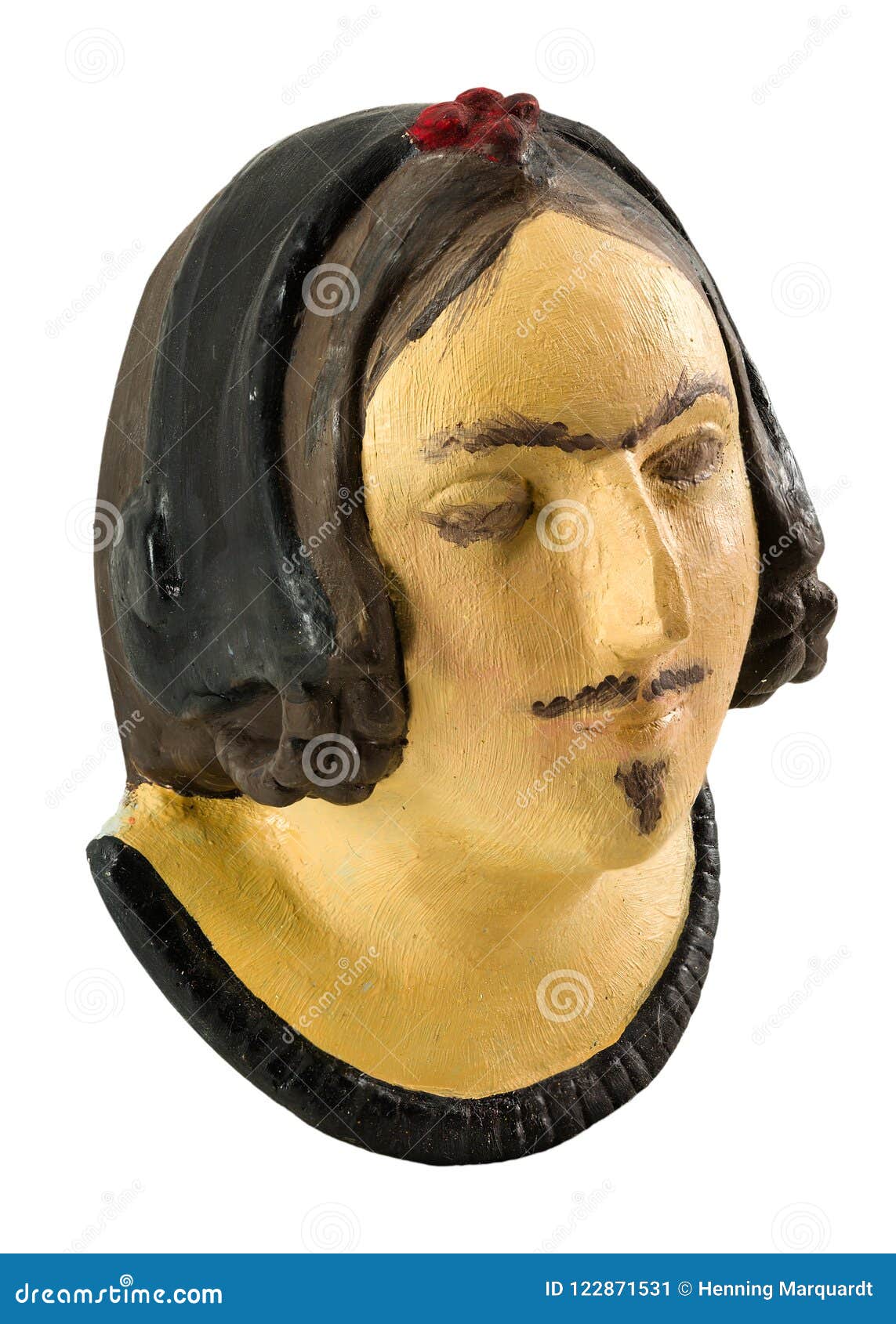 Colourful Handcrafted Small Plaster Bust Stock Image - Image of bust ...