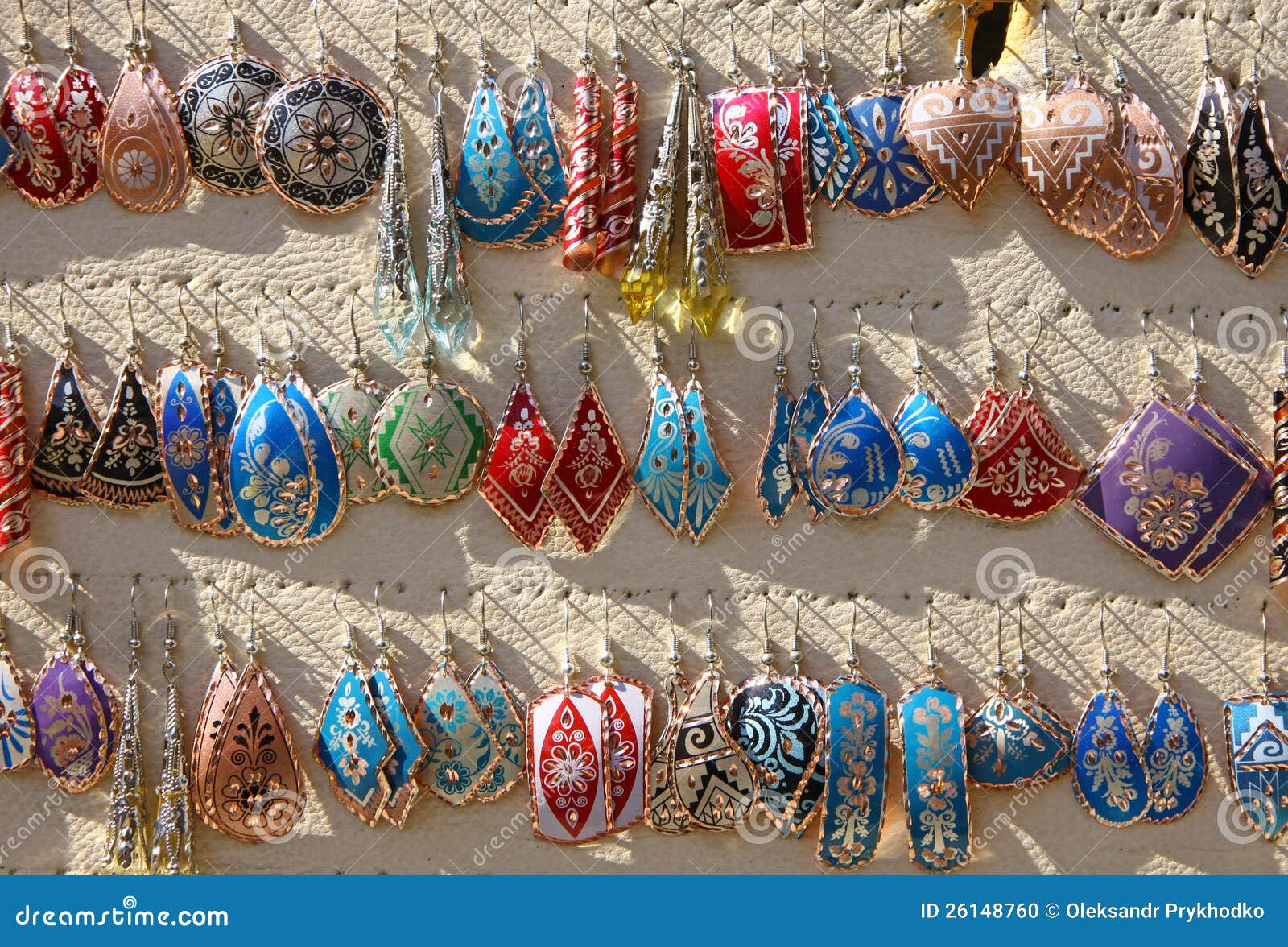 Colourful Handmade Earrings Stock Photo - Image of collar, beauty: 26148760