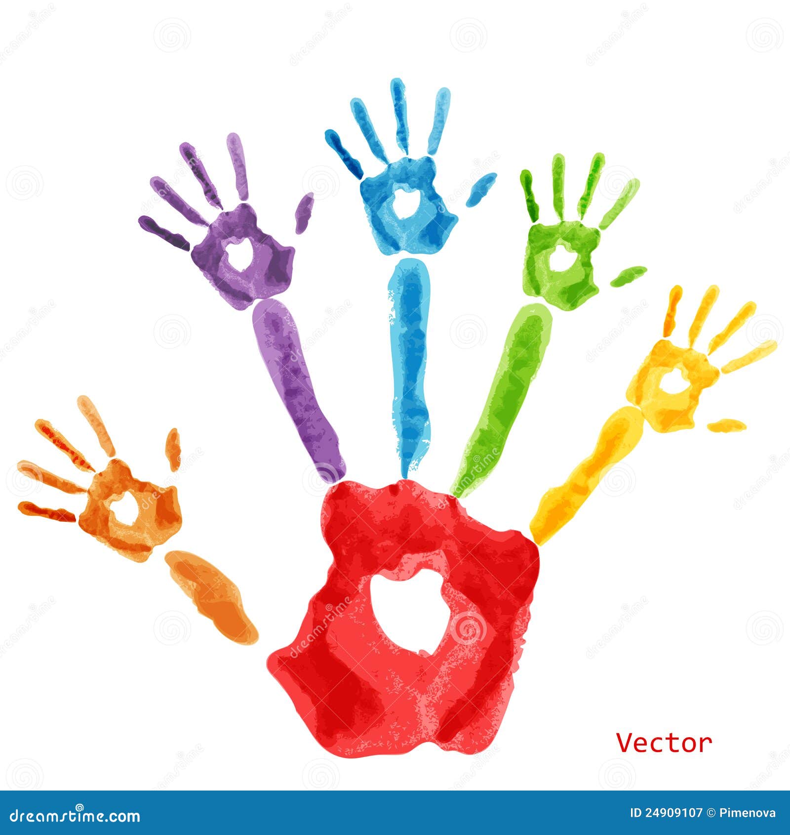 Colourful Handprint Paint Vector Illustration | CartoonDealer.com #24826782