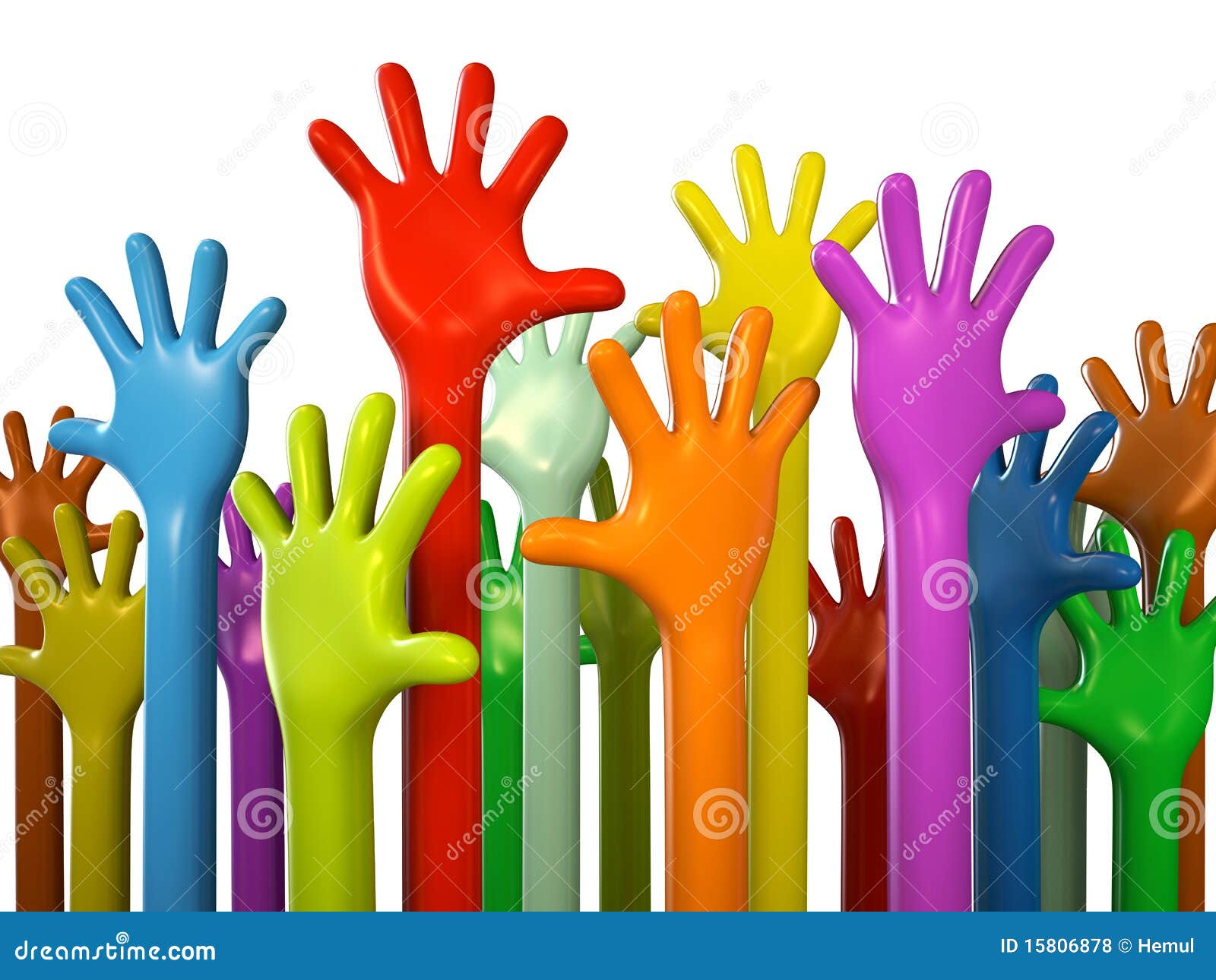 Colourful hands stock illustration. Illustration of object - 15806878
