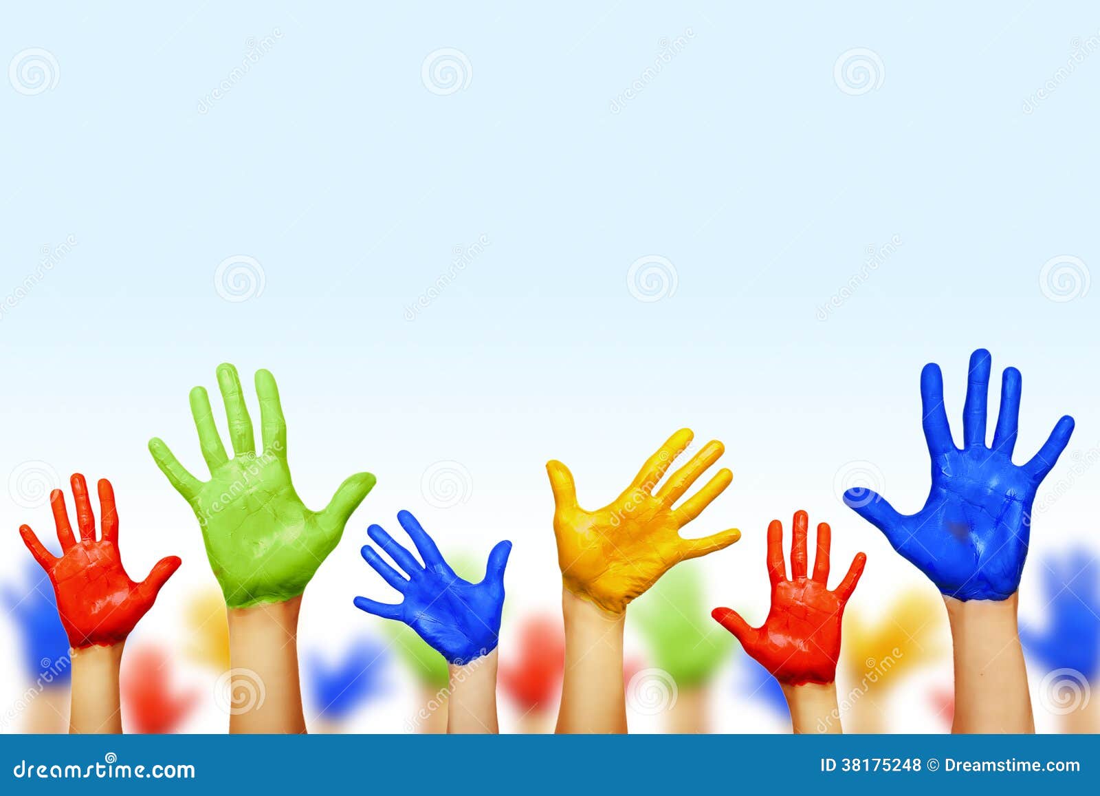Colourful hands stock photo. Image of goodbye, crowd - 38175248