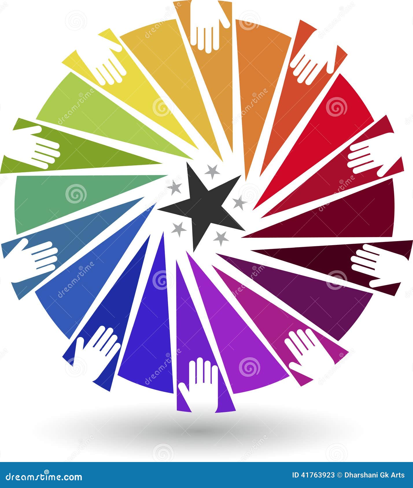 Colourful hands logo stock vector. Illustration of background - 41763923