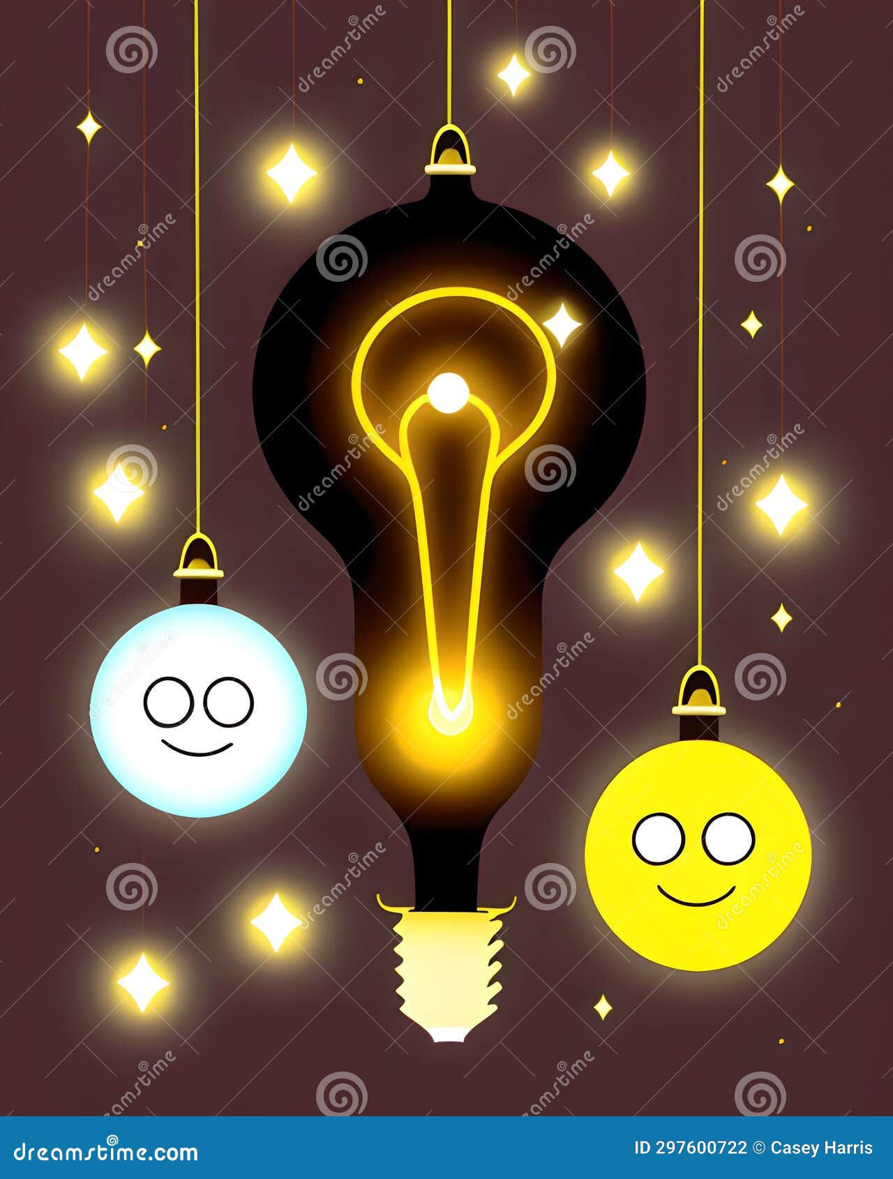 Colourful Happy Lightbulb Background Stock Illustration - Illustration ...