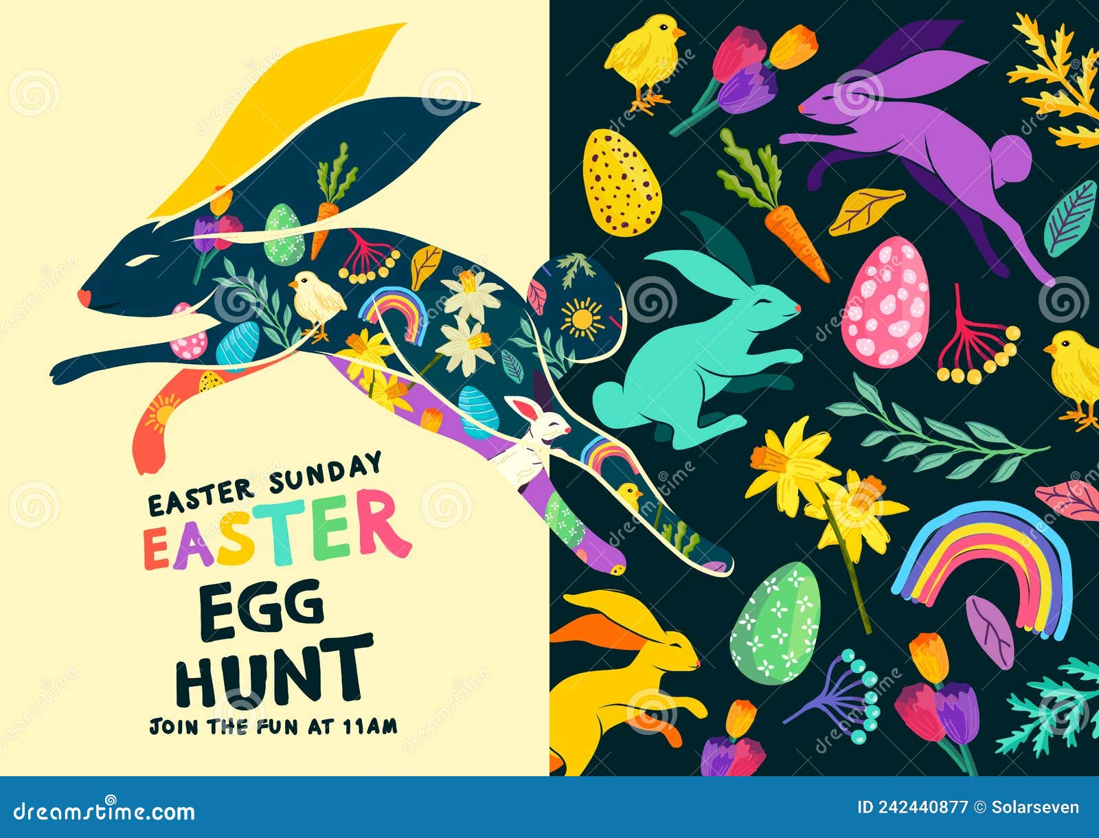 Colourful Happy Easter Designs and Layout Vector Stock Vector ...