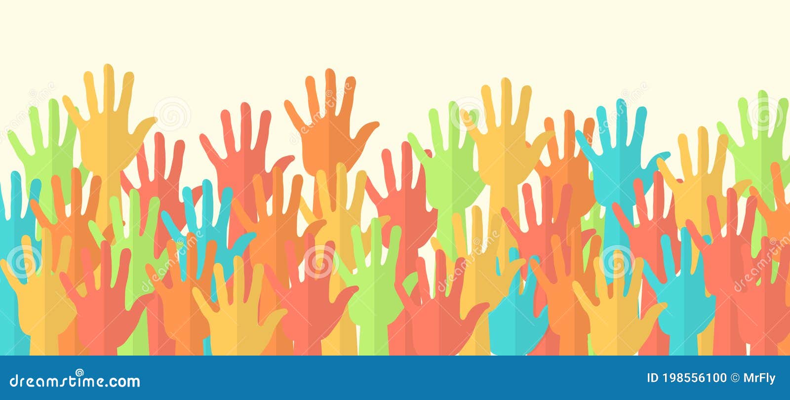 Colourful Happy Hands, Vector Image Stock Vector - Illustration of ...