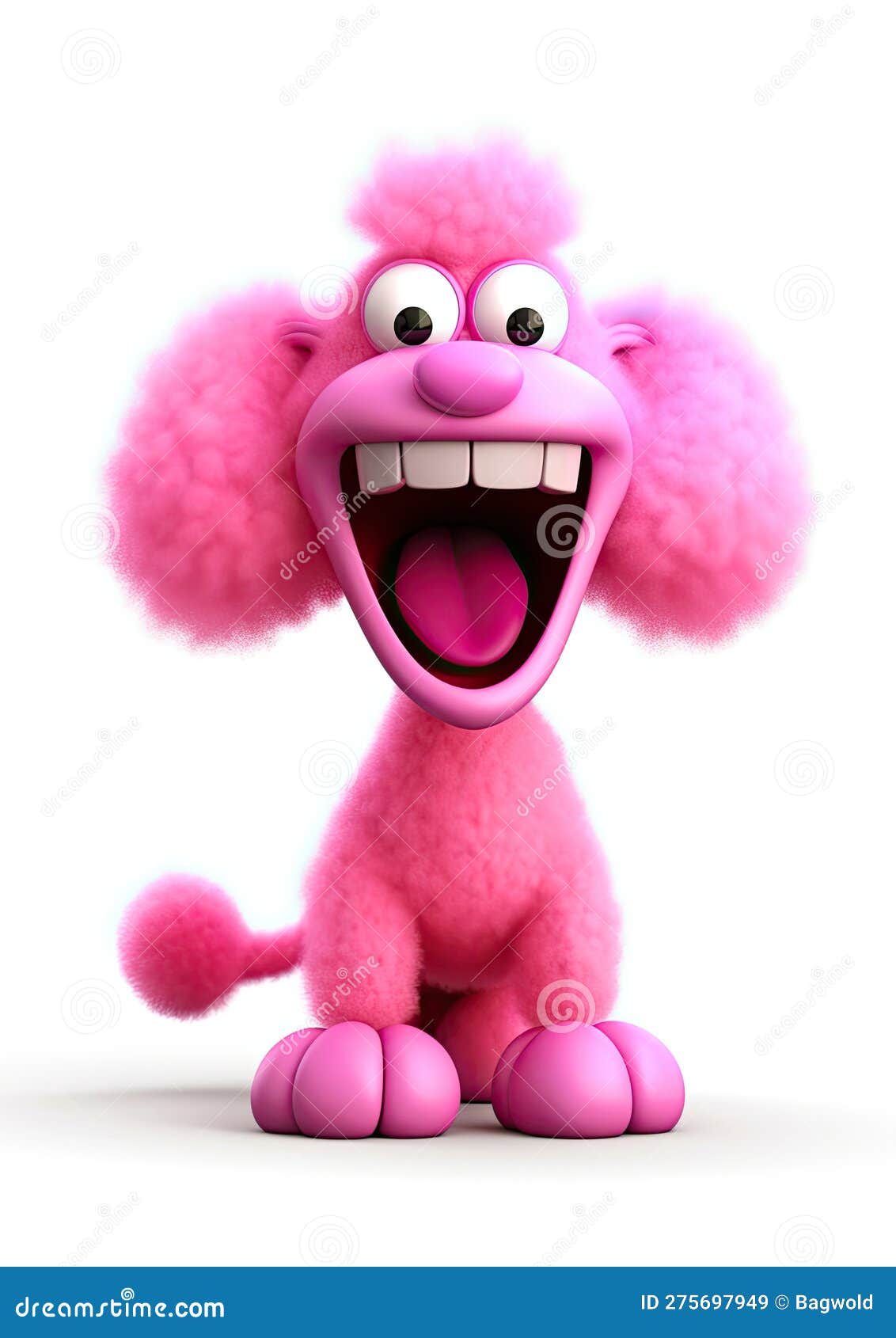 Colourful Happy Pink Poodle Generative AI Illustration Stock ...