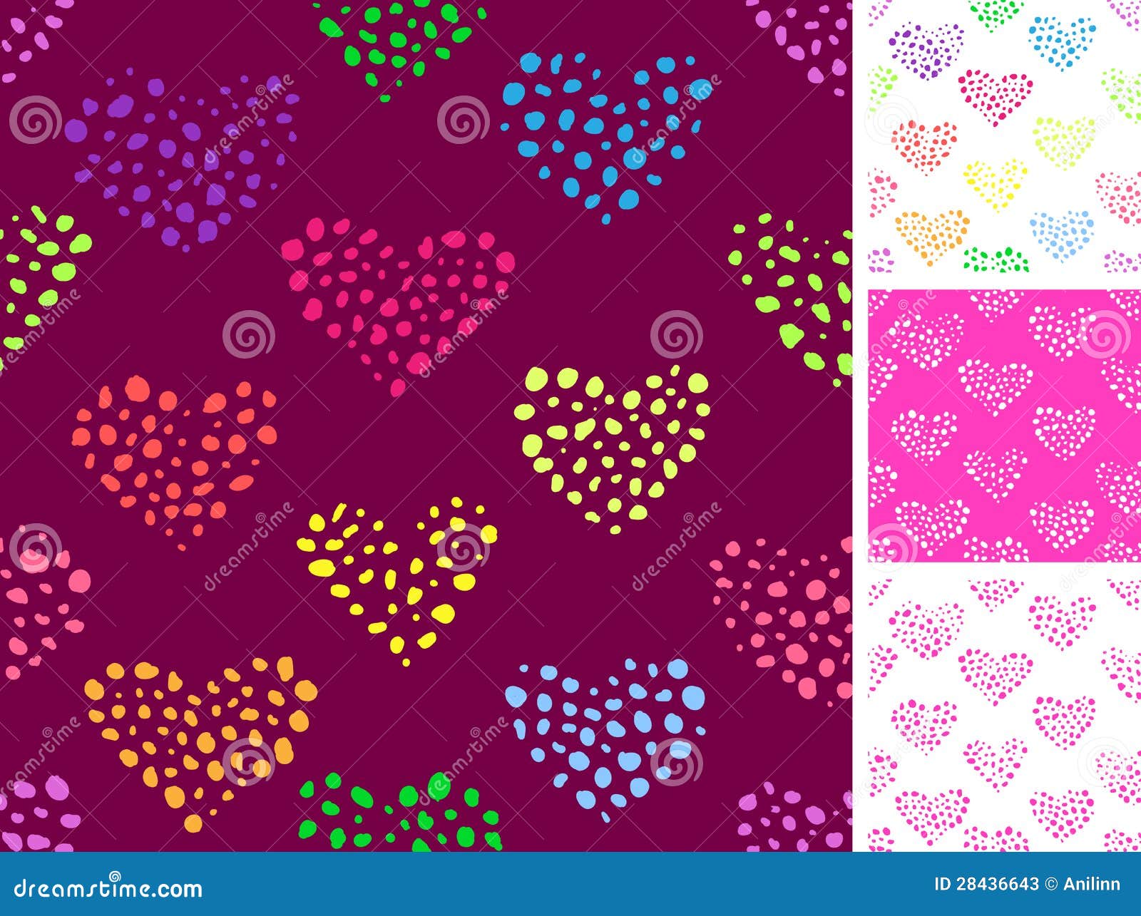 Colourful Hearts Seamless Pattern Stock Vector - Illustration of pink ...