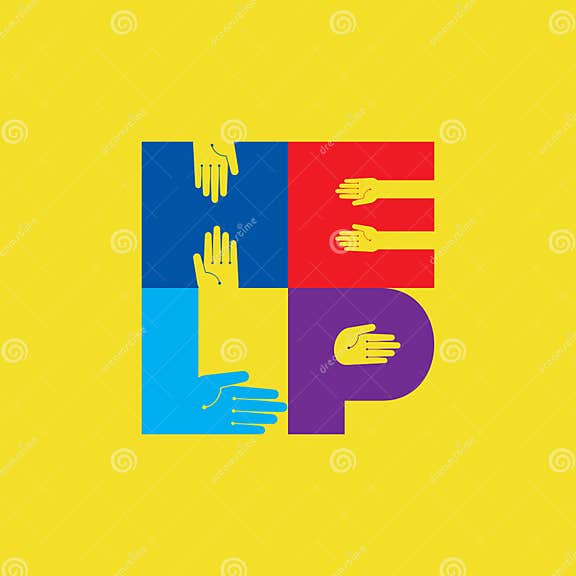Colourful Helping Hands, Illustration Stock Vector - Illustration of ...