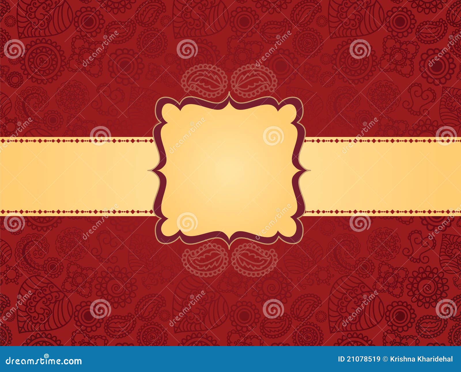 Colourful Henna Background, with Banner Stock Illustration ...