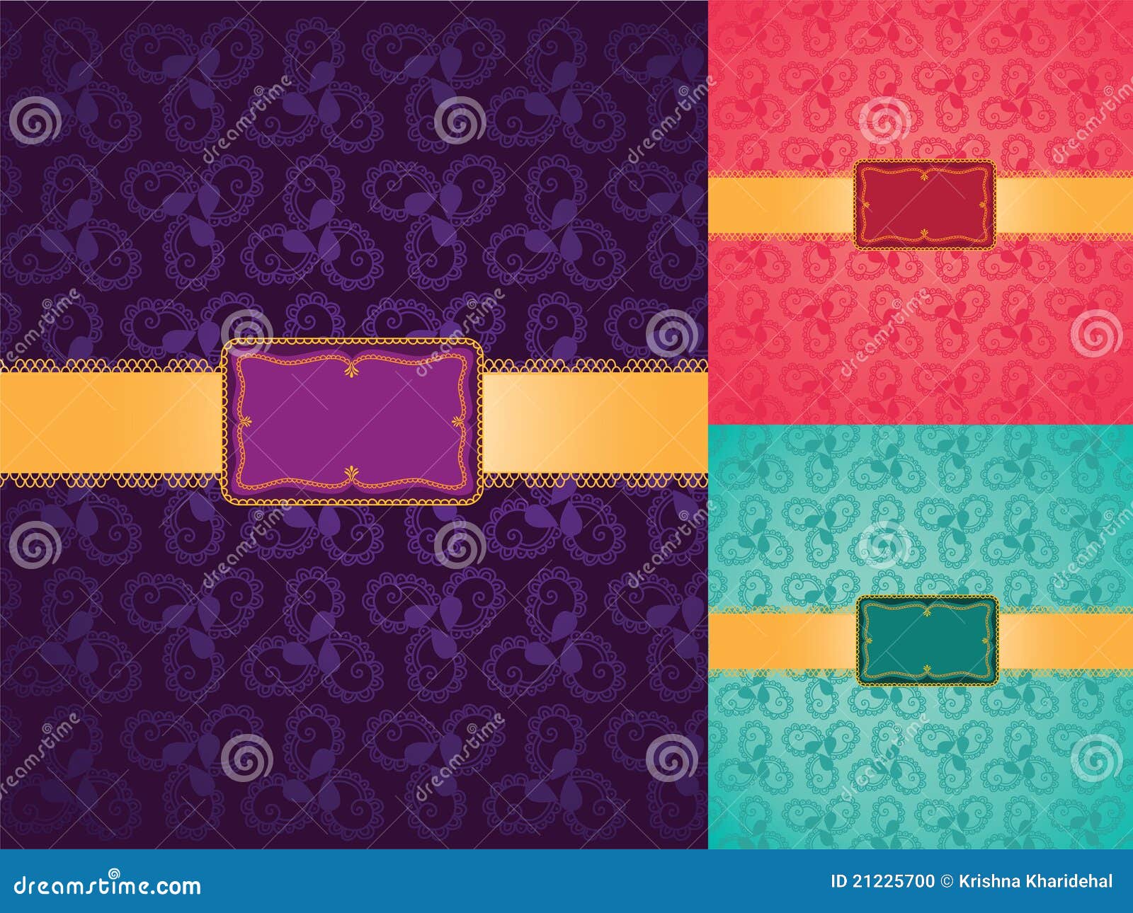 Colourful Henna Background, with Banner Stock Vector - Illustration of ...