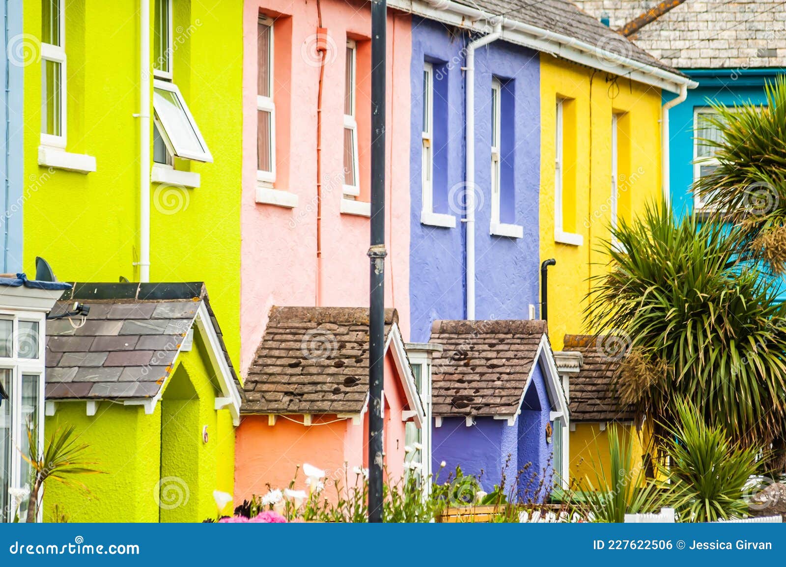 Colourful Houses in Westward Ho! in Devon, England Stock Photo - Image ...