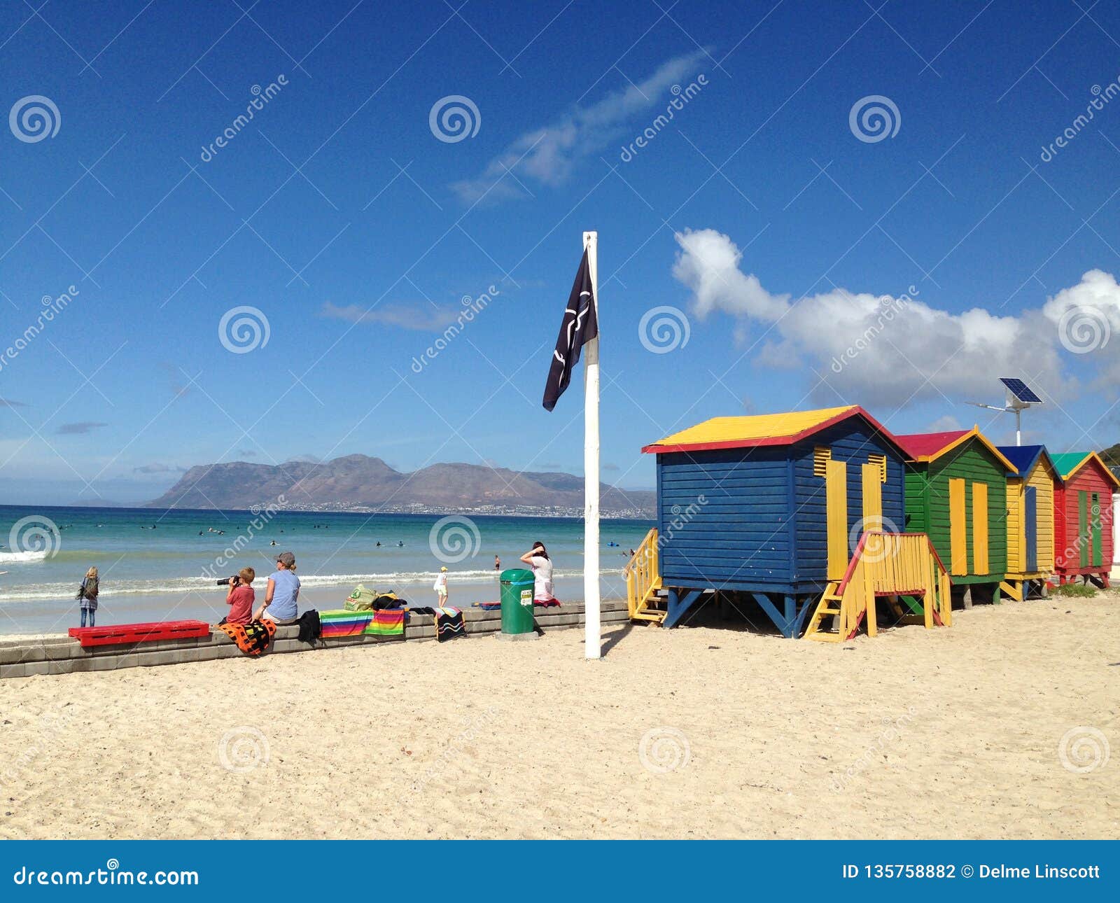 Muizenberg editorial photography. Image of huts, beach - 135758882