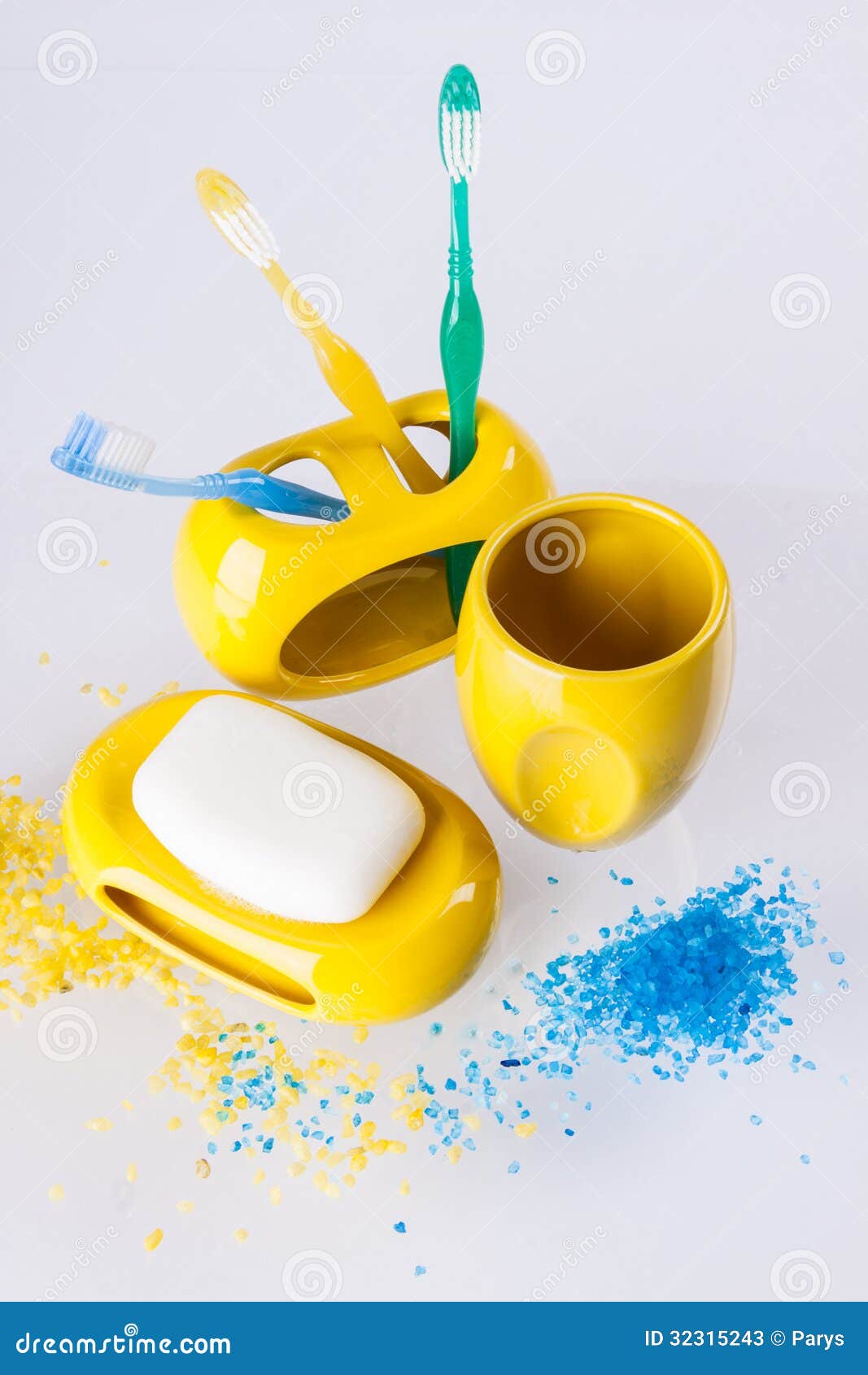 Colourful Hygiene Accessory on White Background. Stock Image - Image of ...