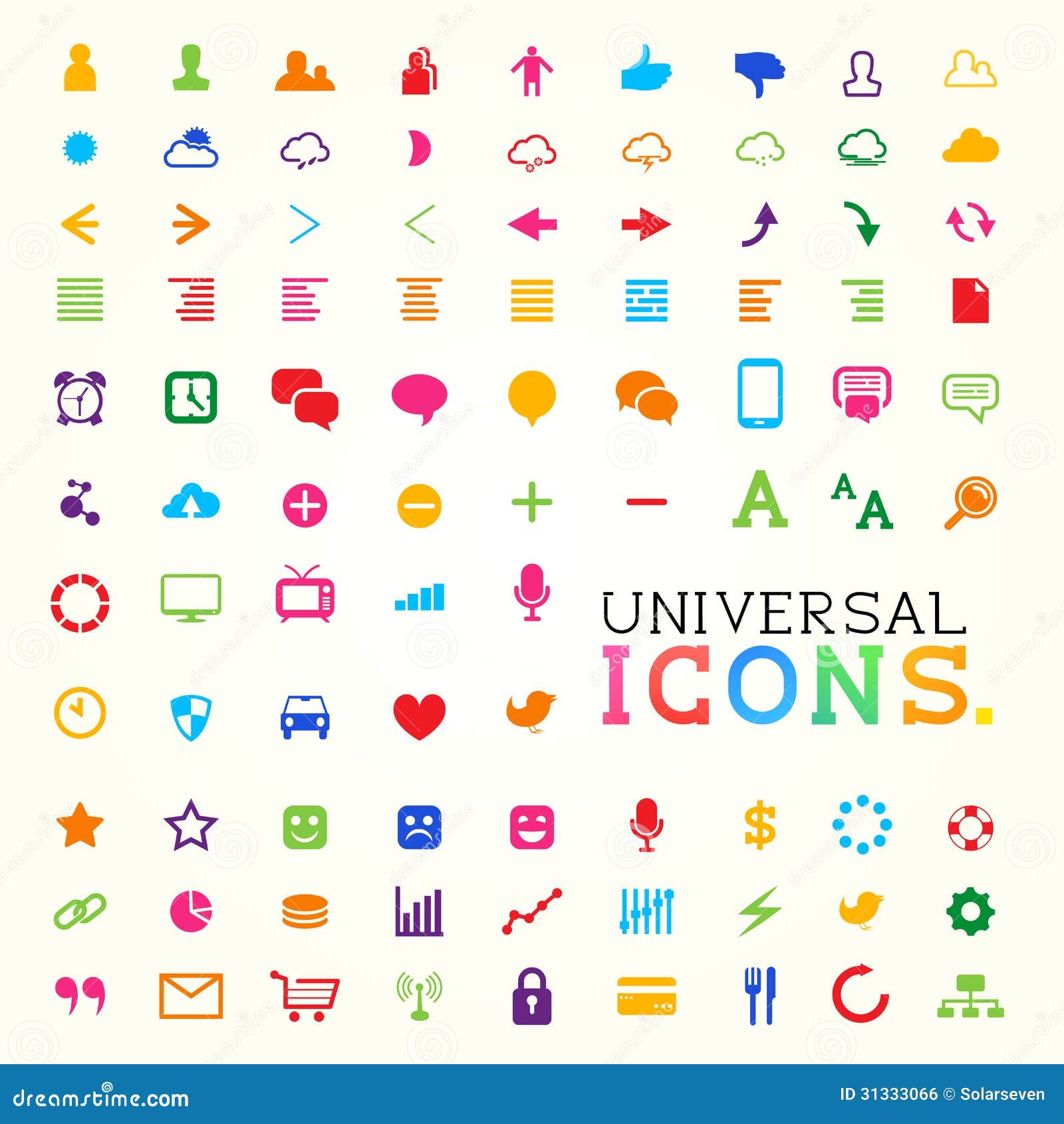 Colourful Icon Set stock vector. Illustration of symbol - 31333066