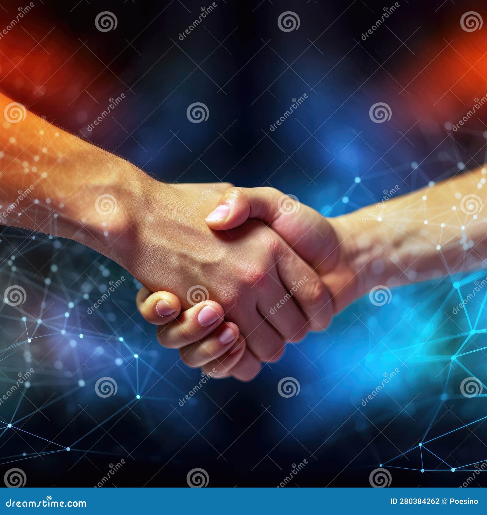 Interactions. Handshake. Generative AI (Real 300 DPI) Stock ...