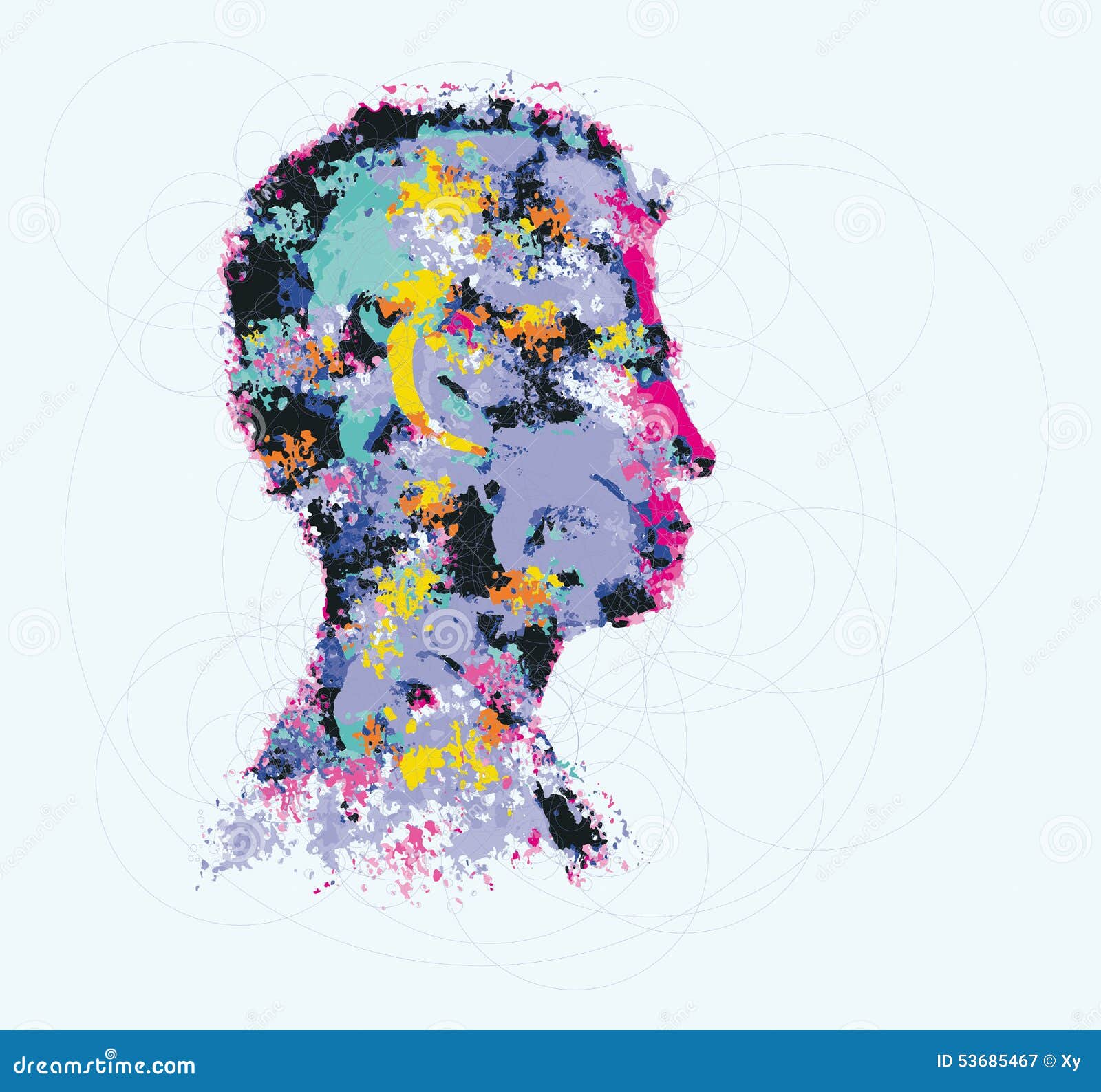 Colourful Illustration of Human Head Silhouette Stock Vector ...