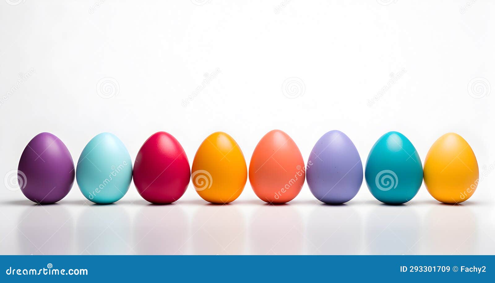 Colourful Illustration of Single Coloured Easter Eggs. Stock ...