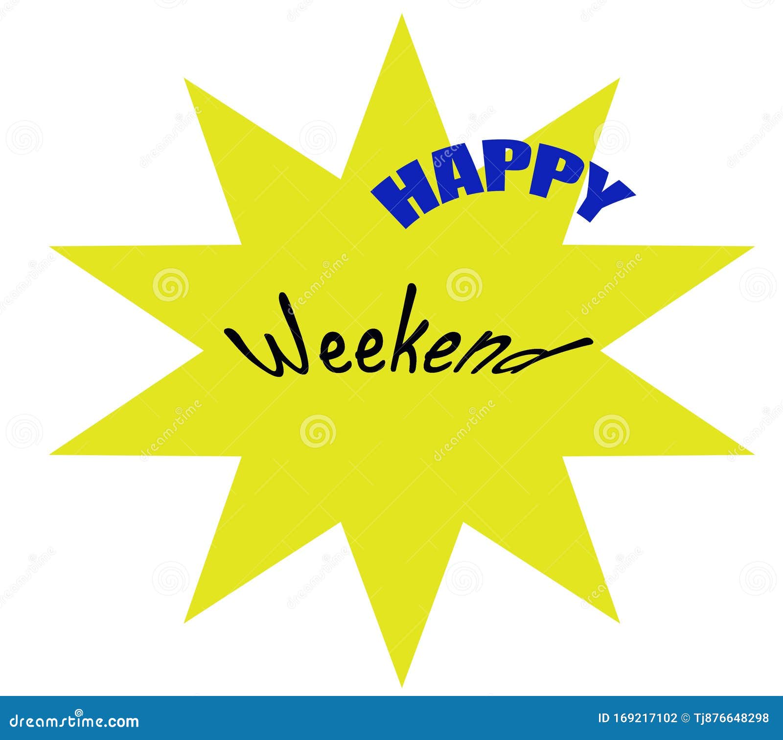 Colourful Illustration of a White Board and Happy Weekend Note ...