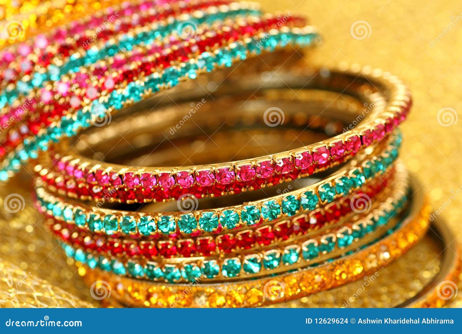 Colourful Indian Bangles. stock photo. Image of abstract - 12629624