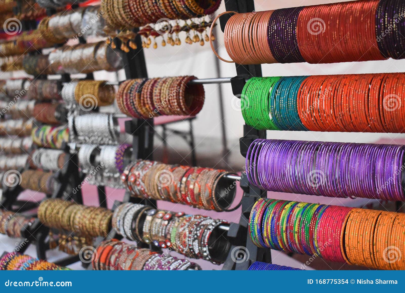 Colourful Indian Bangles on Display at Market Stock Photo - Image of ...