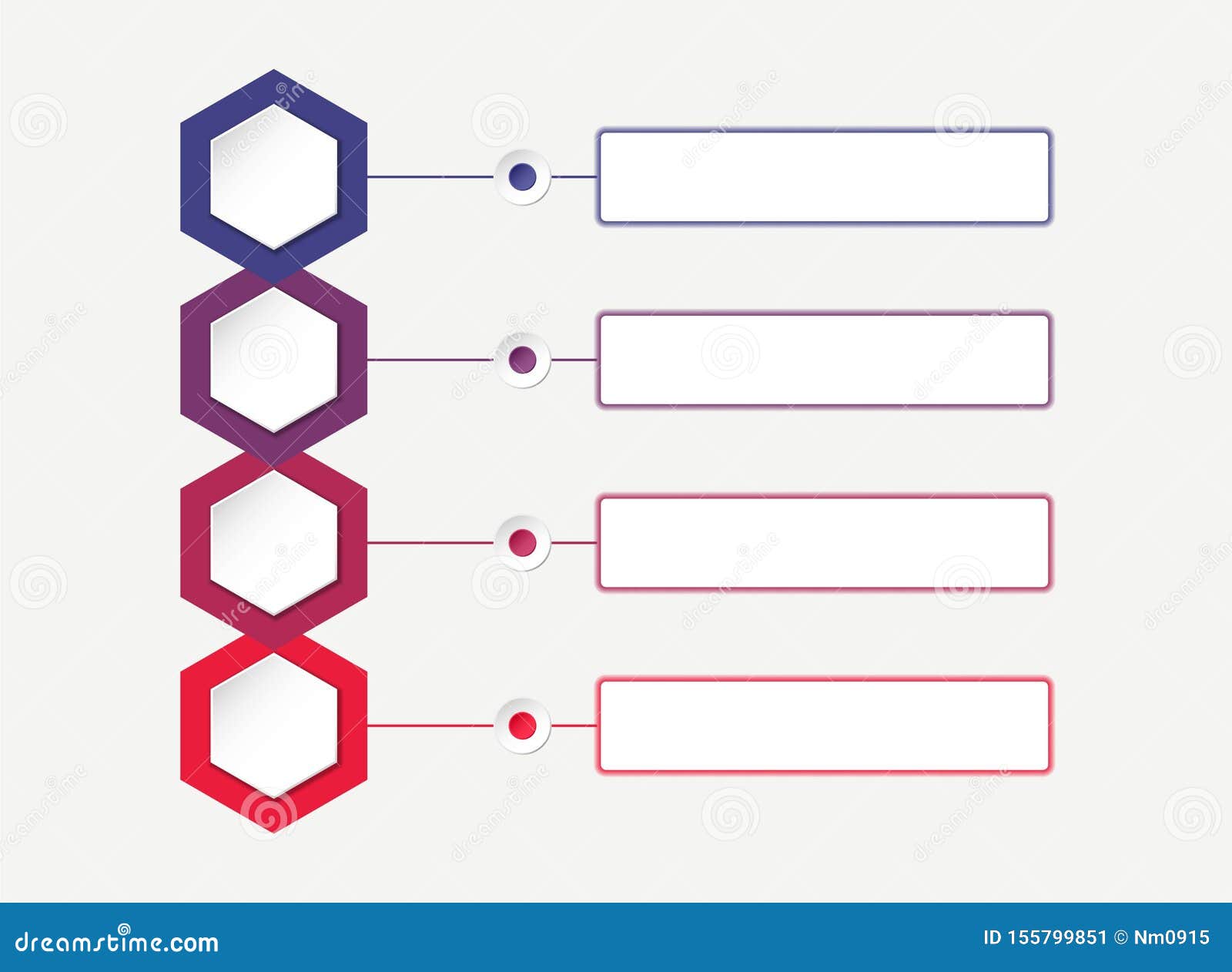 Colourful Infographic Template with Four Hexagons. Process Chart Stock ...