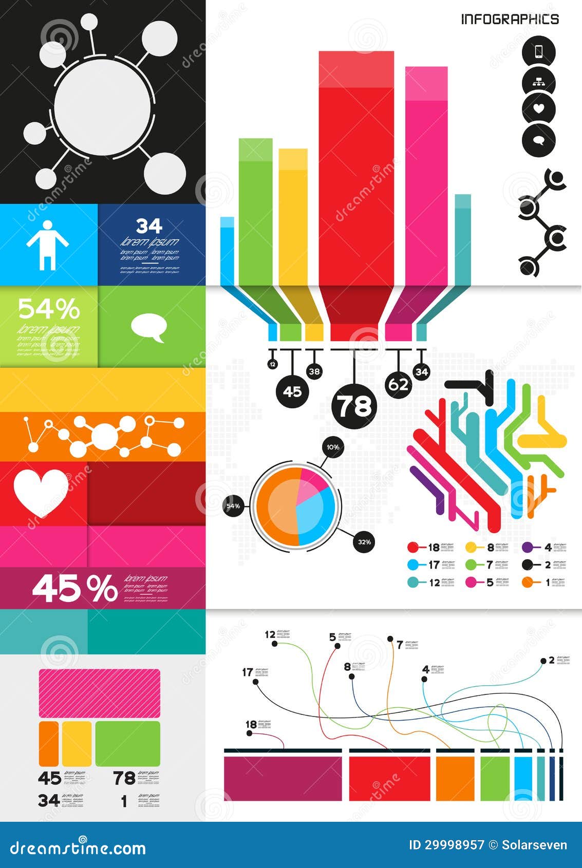 Colourful Vector Infographics Stock Vector - Illustration of beautiful ...