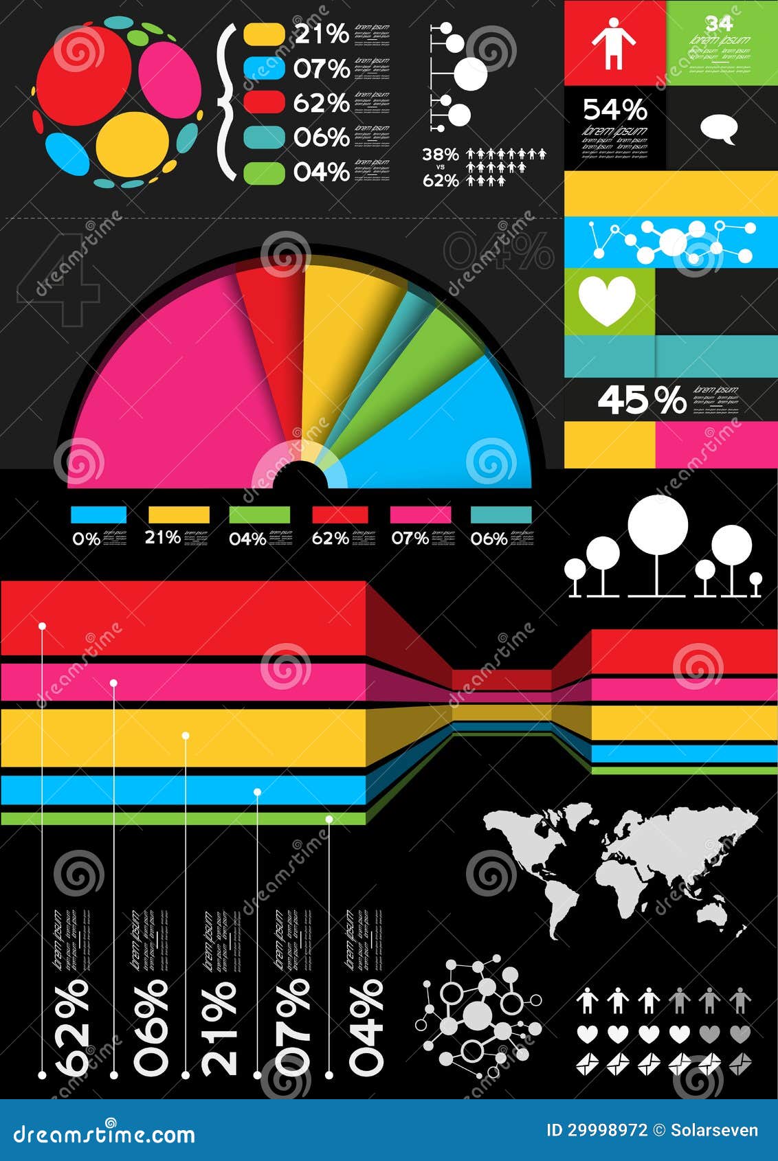 Colourful Vector Infographics Stock Vector - Illustration of global ...
