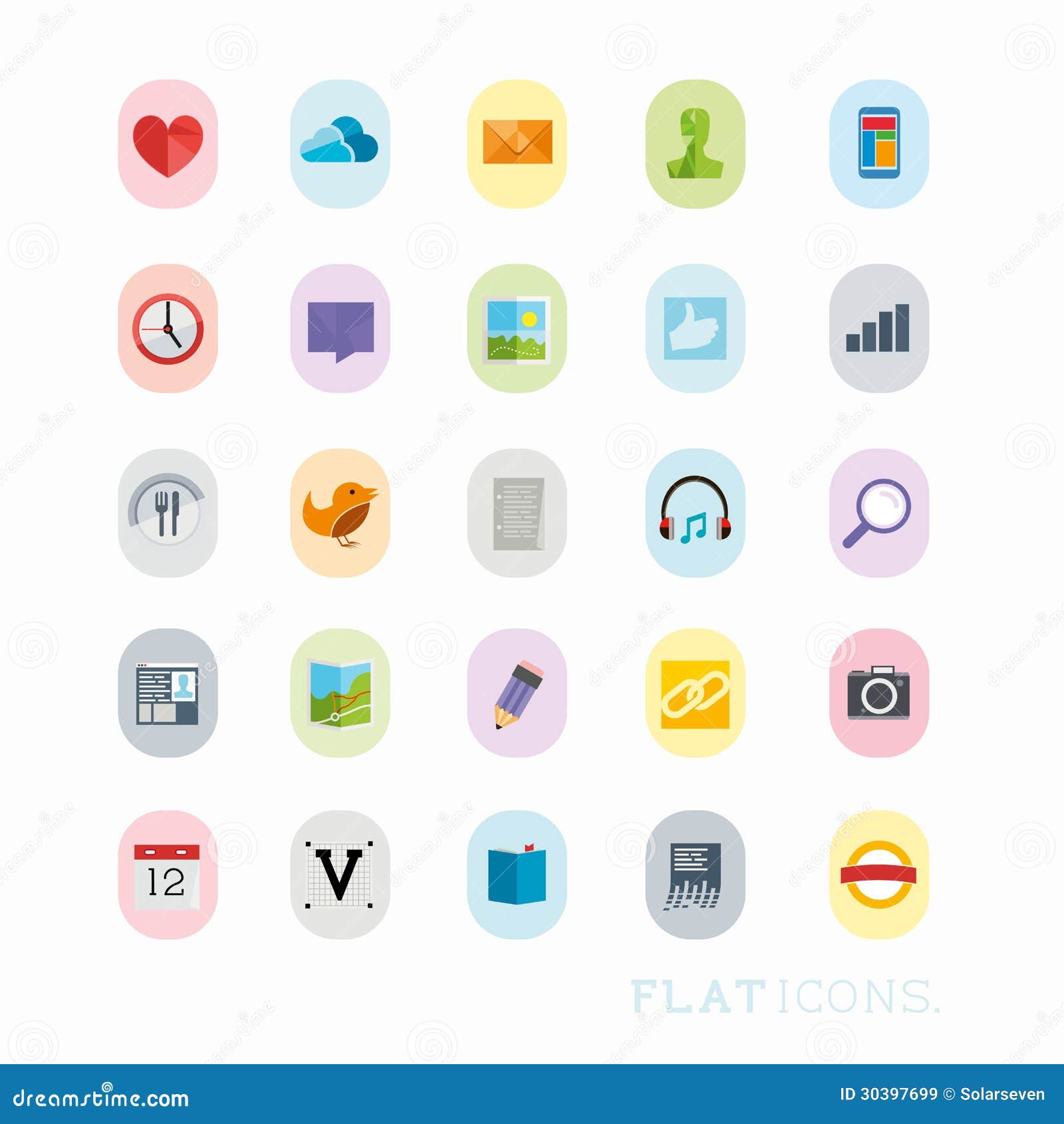 Colourful Interface Icons stock vector. Illustration of technology ...