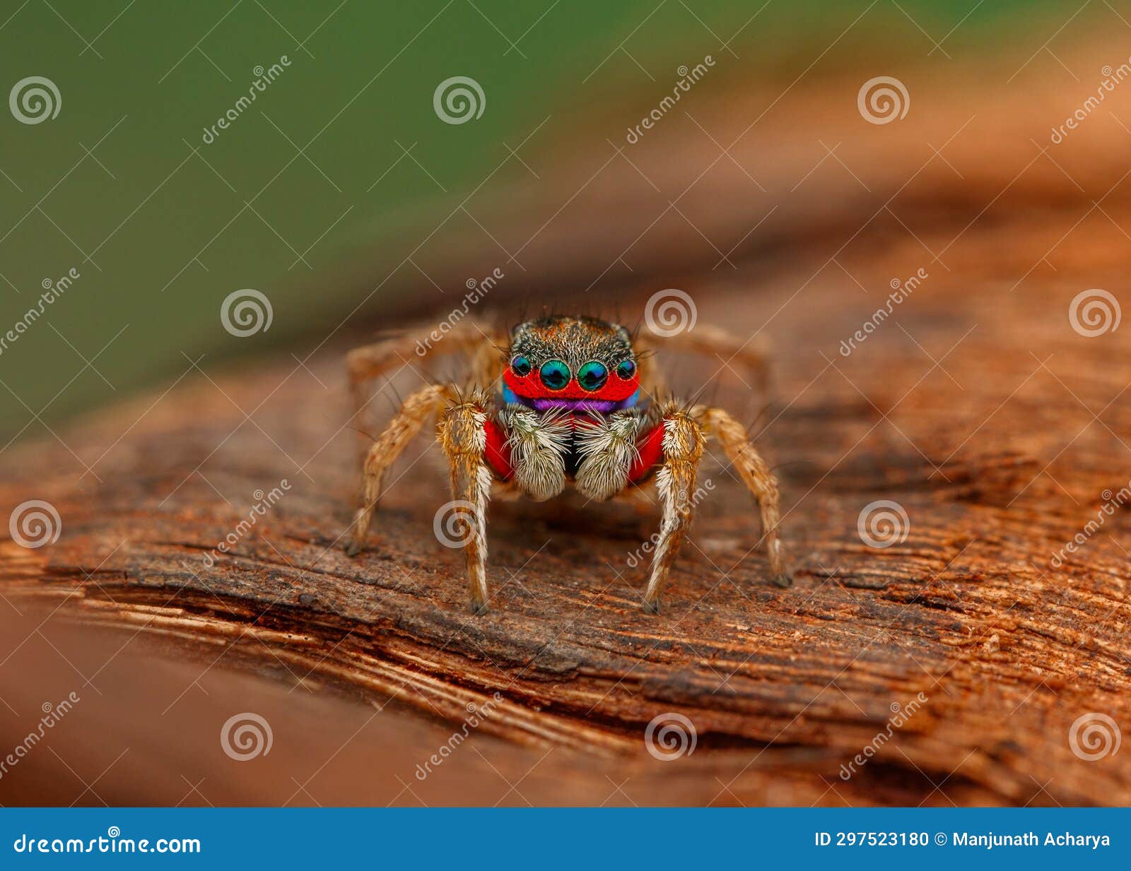 Colourful Jumper spider stock photo. Image of jumping - 297523180