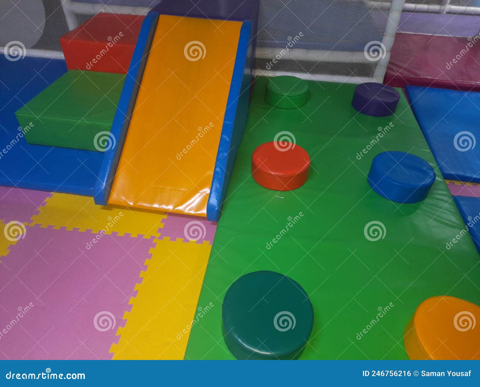 Colourful Jumping and Learning for Kids Stock Photo - Image of green ...
