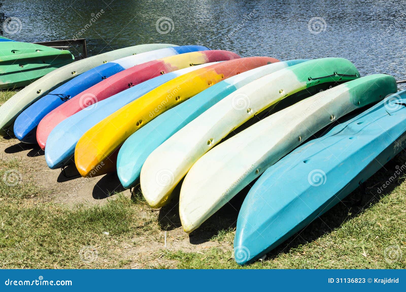 Colourful Kayaks stock image. Image of orange, sports - 31136823