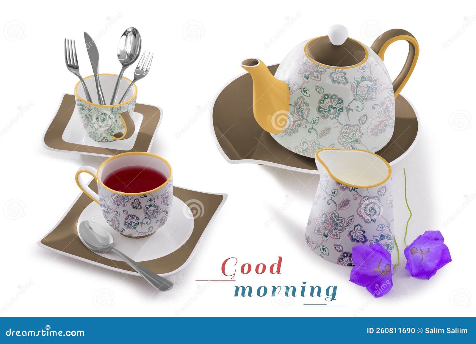 Colourful Kitchen Wall Tile Design for Kitchen Interior, 3D Rendering ...