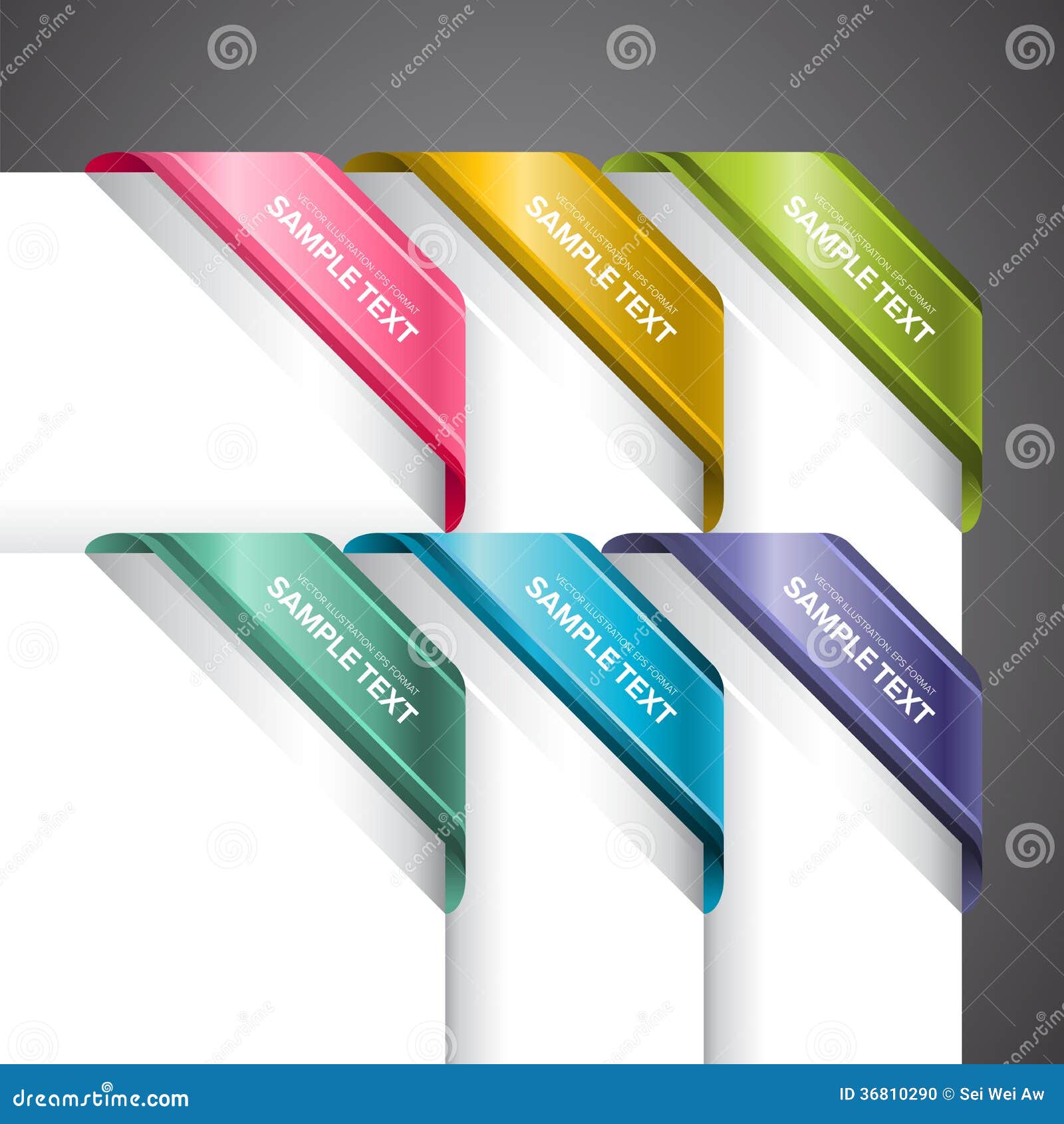 Colourful Labels on Corner stock vector. Illustration of element - 36810290