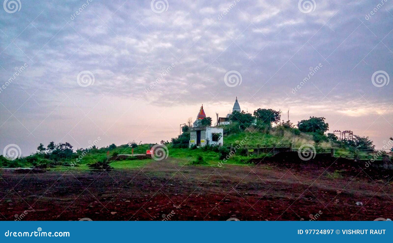 Colourful Landscape with Temple Stock Image - Image of clouds, hanuman ...