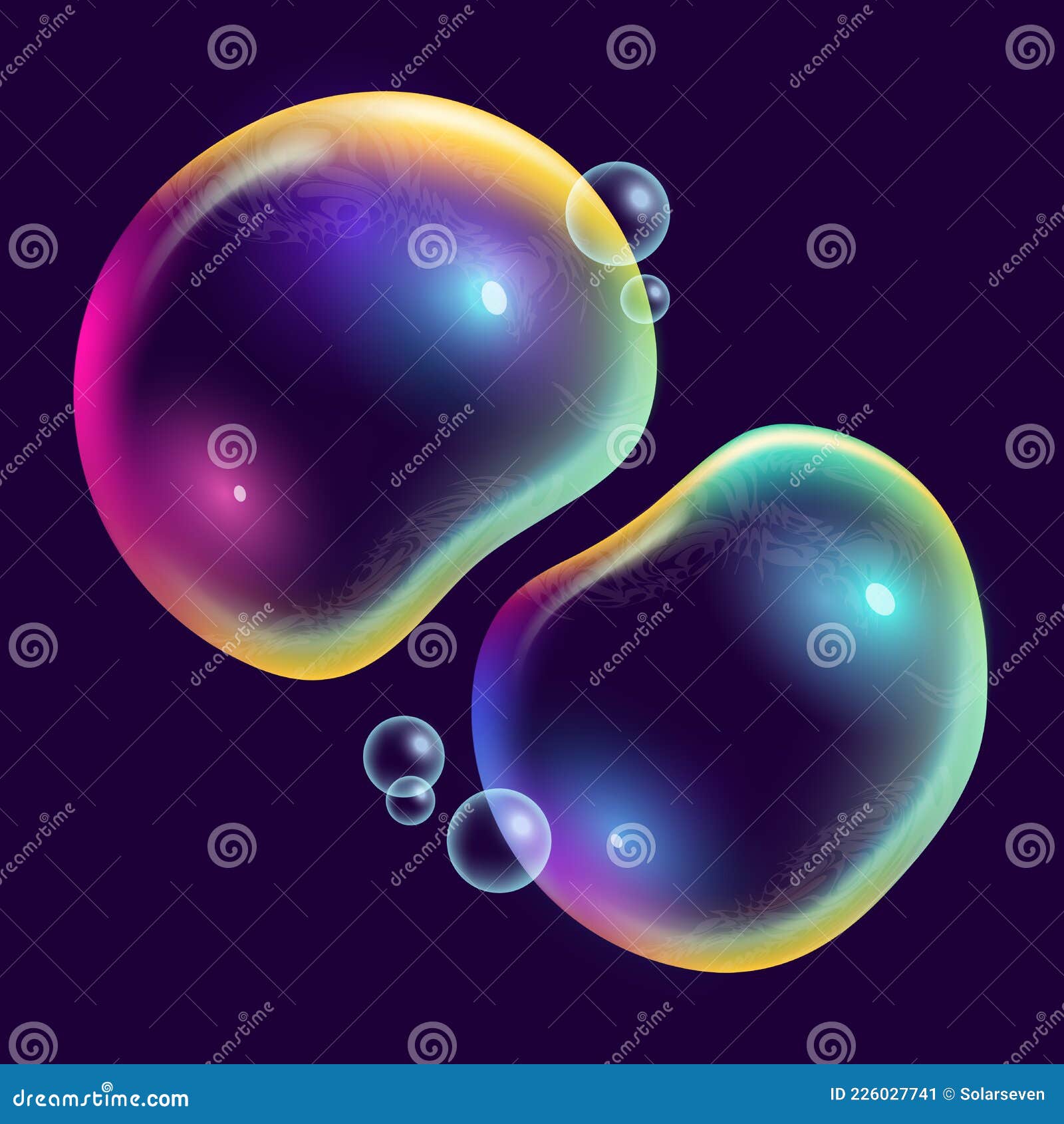 Colourful Large Realistic Bubbles Stock Illustration - Illustration of ...