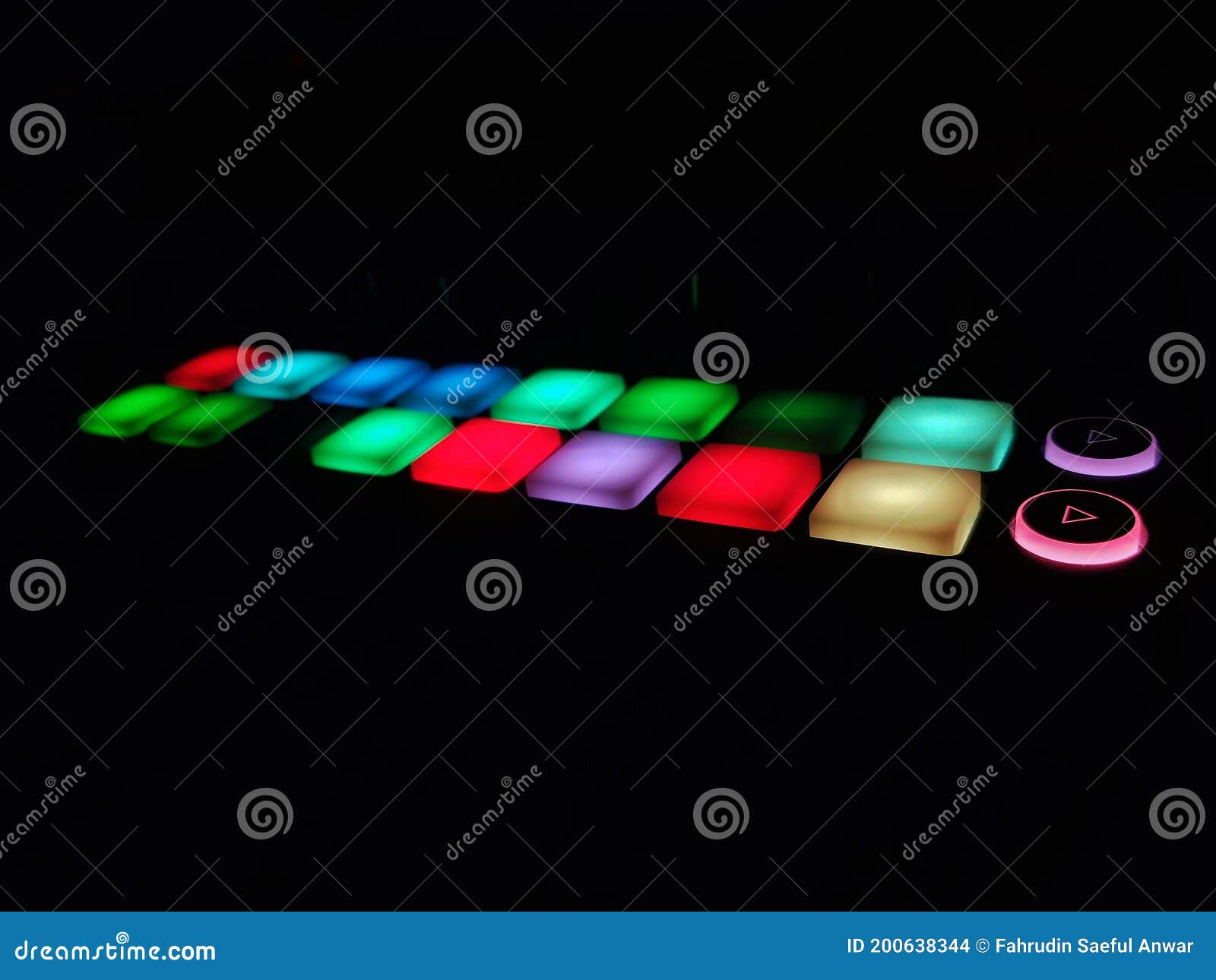 Colourful led pad stock photo. Image of purple, signage - 200638344