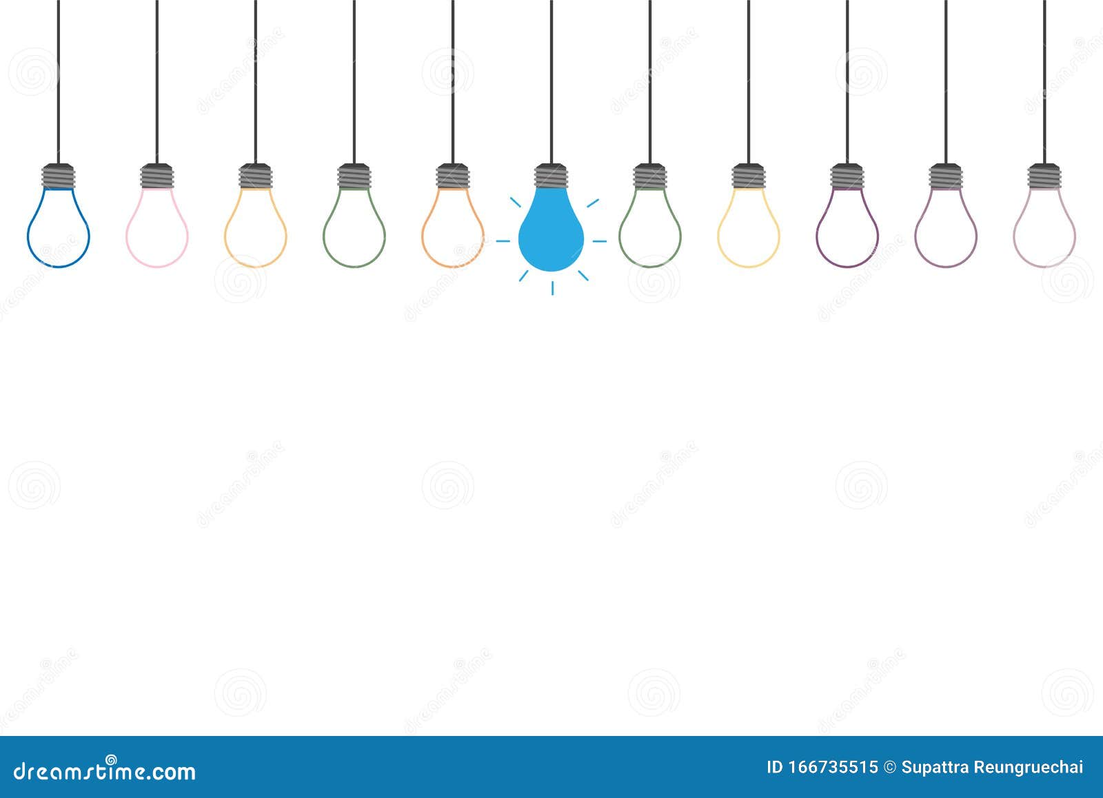The Colourful Light Bulb Creative Design Innovation Idea. Stock Vector ...