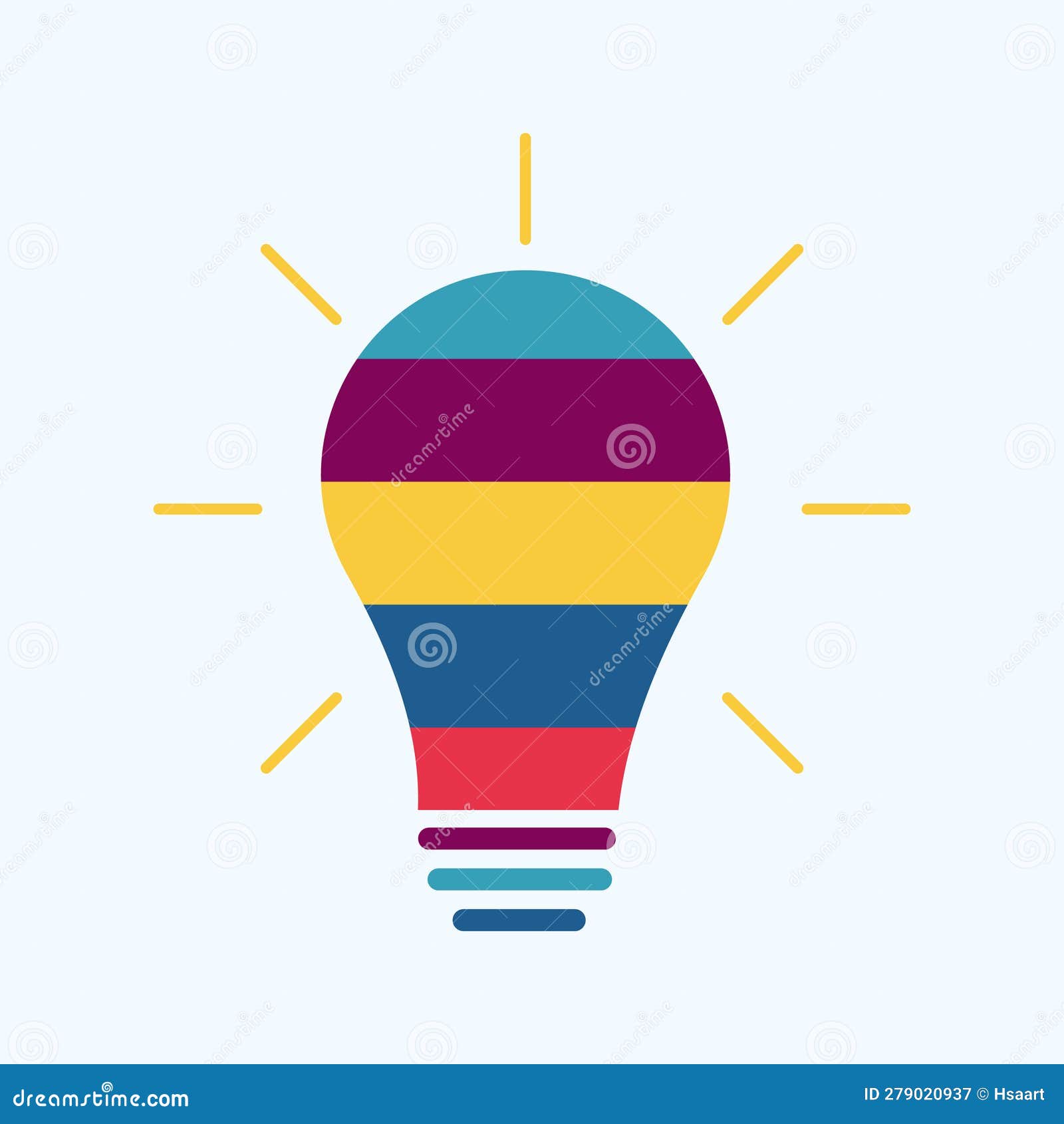Colourful Light Bulb Vector Illustration Stock Vector - Illustration of ...