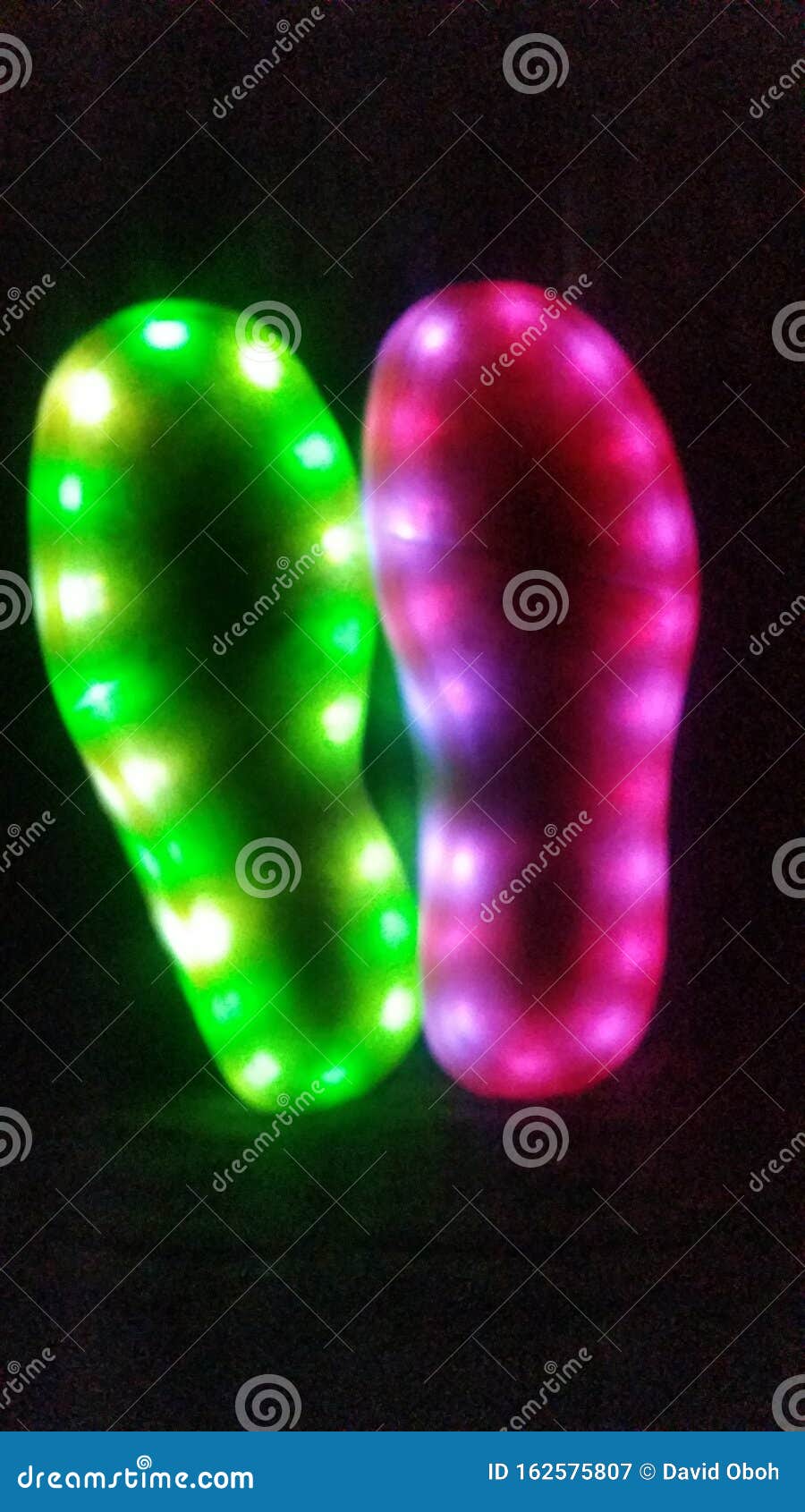 Colourful Light Shoes in the Dark Stock Image - Image of colours ...