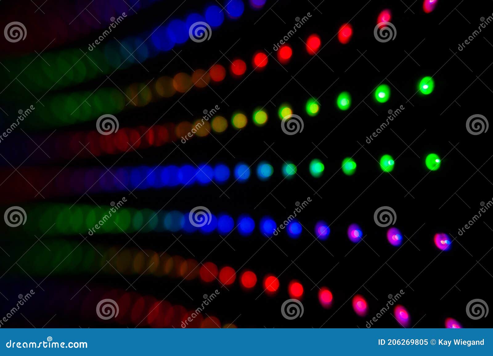 Colourful Lights on Black Background. RGB LED Strips, LED Matrix of ...