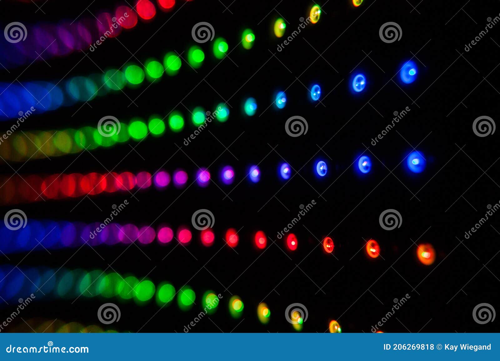 Colourful Lights on Black Background. RGB LED Strips, LED Matrix of ...