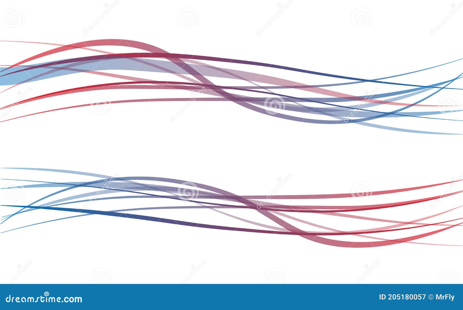 Colourful Blue and Red Line Wave Set, Vector Illustration Stock Vector ...